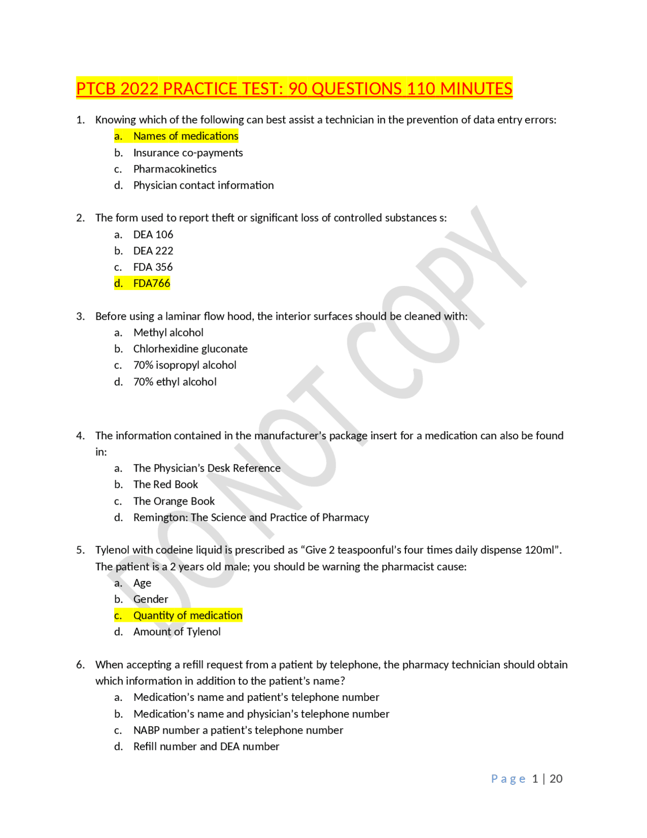 PTCB Practice Test: 90 Questions for Pharmacy Technicians | Exams ...