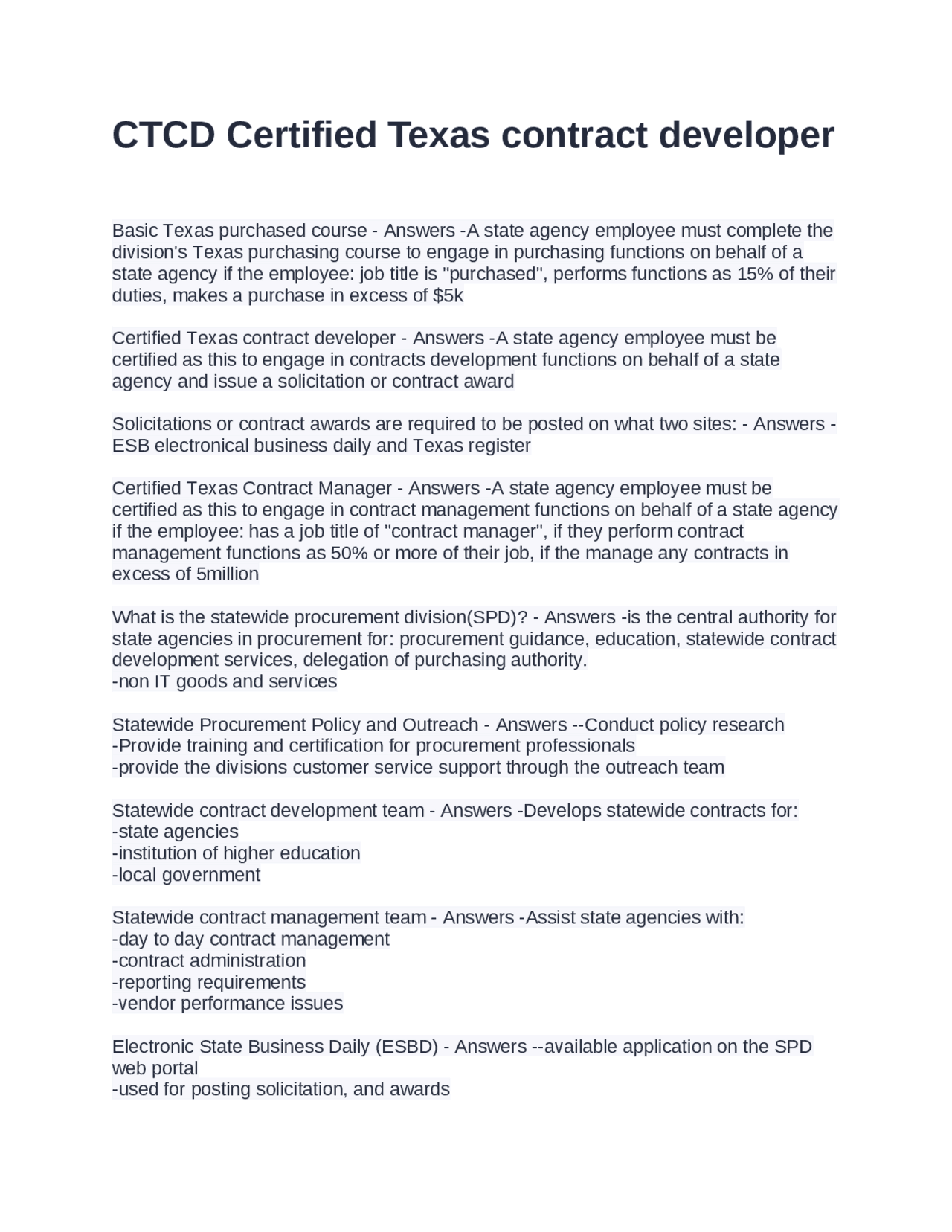 Texas Procurement Procedures: A Guide to State Agency Purchasing and ...