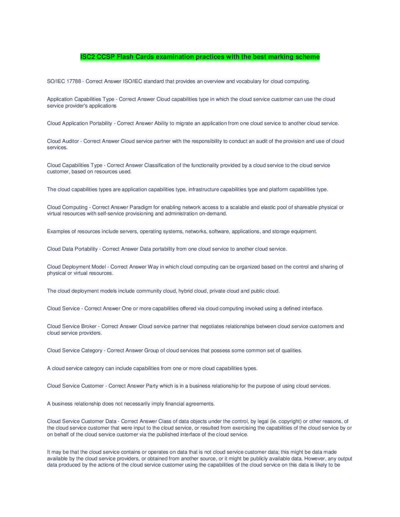 Cloud Computing Concepts and Definitions: A Glossary for ISC2 CCSP Exam Preparation | Exams ...