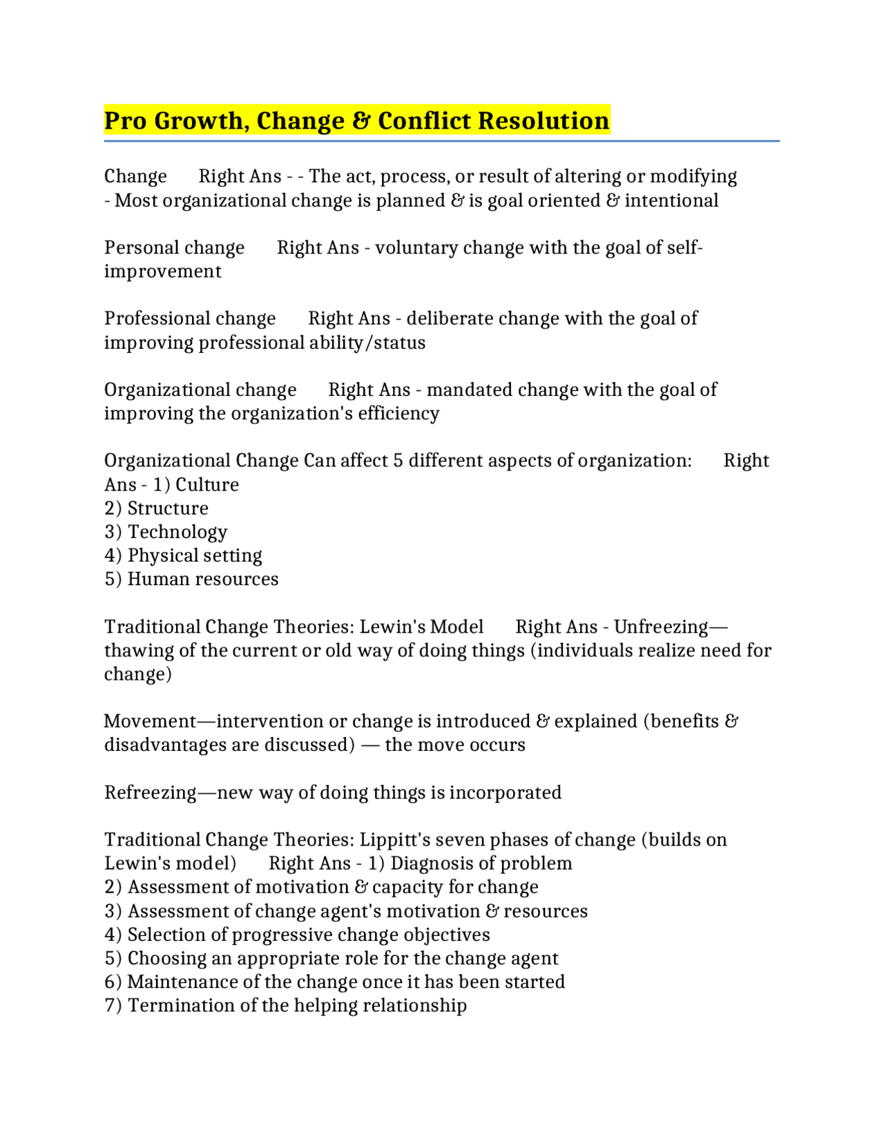 Change Management & Conflict Resolution in Healthcare | Exams Nursing ...