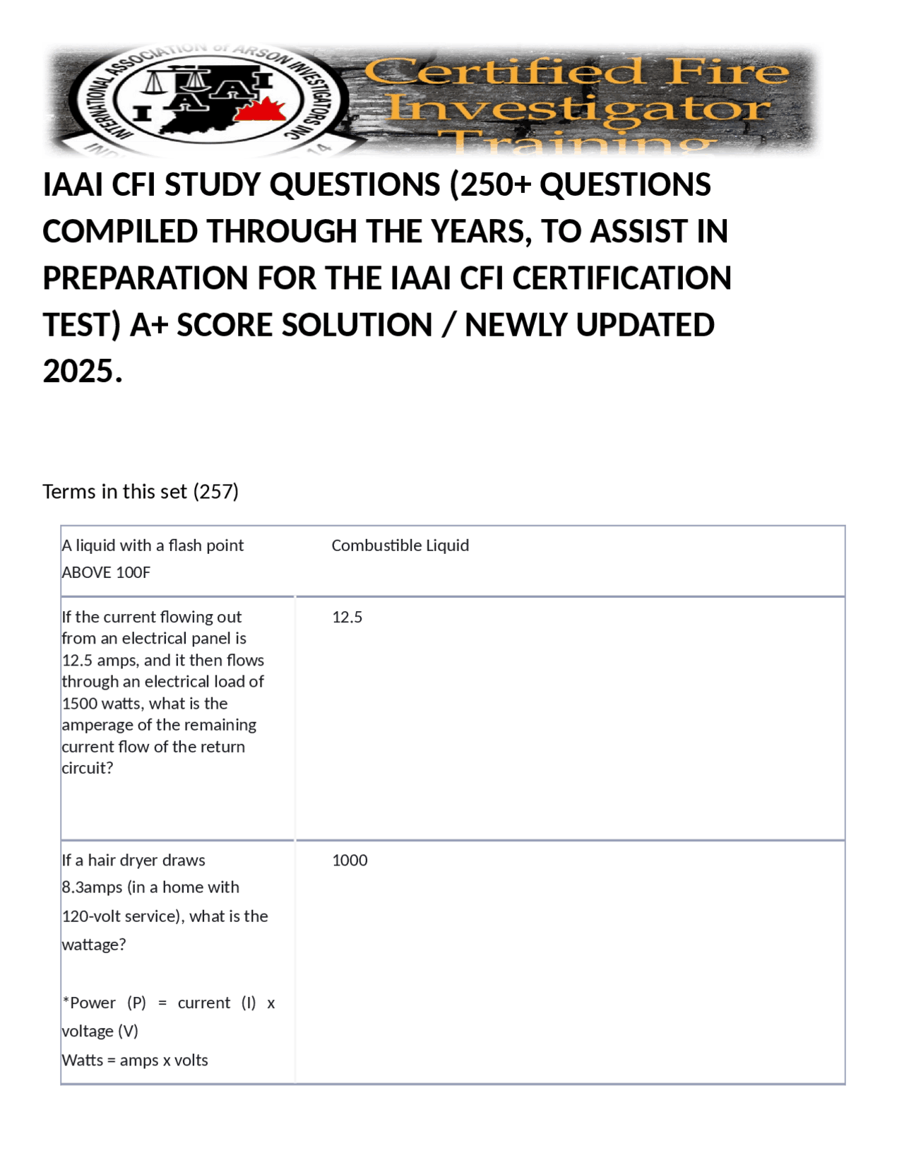 IAAI CFI Certification Study Questions: Comprehensive Guide for Exam ...