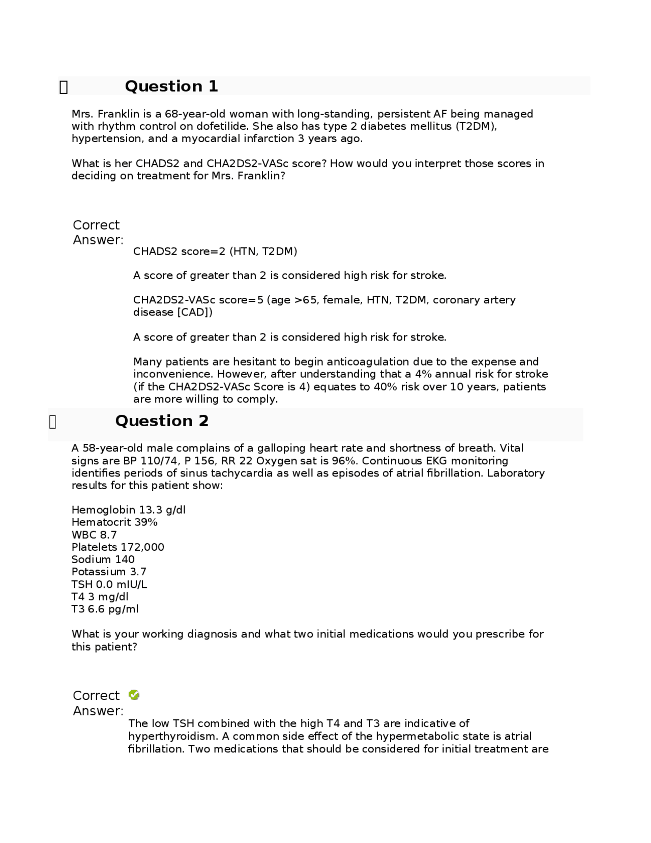 NRNP 6566 Week 3 Knowledge Check | Quizzes Nursing | Docsity