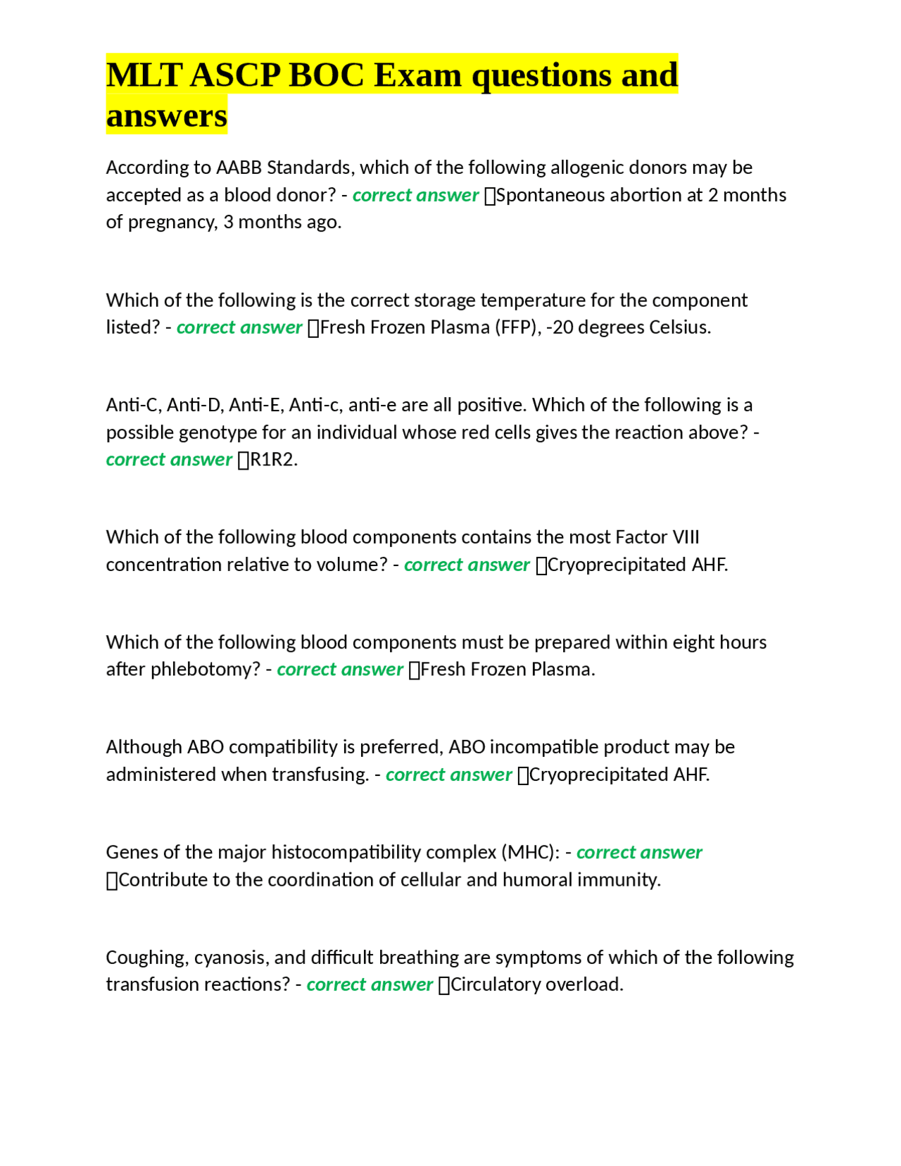 MLT ASCP BOC Exam: Comprehensive Guide to Medical Laboratory Technology ...