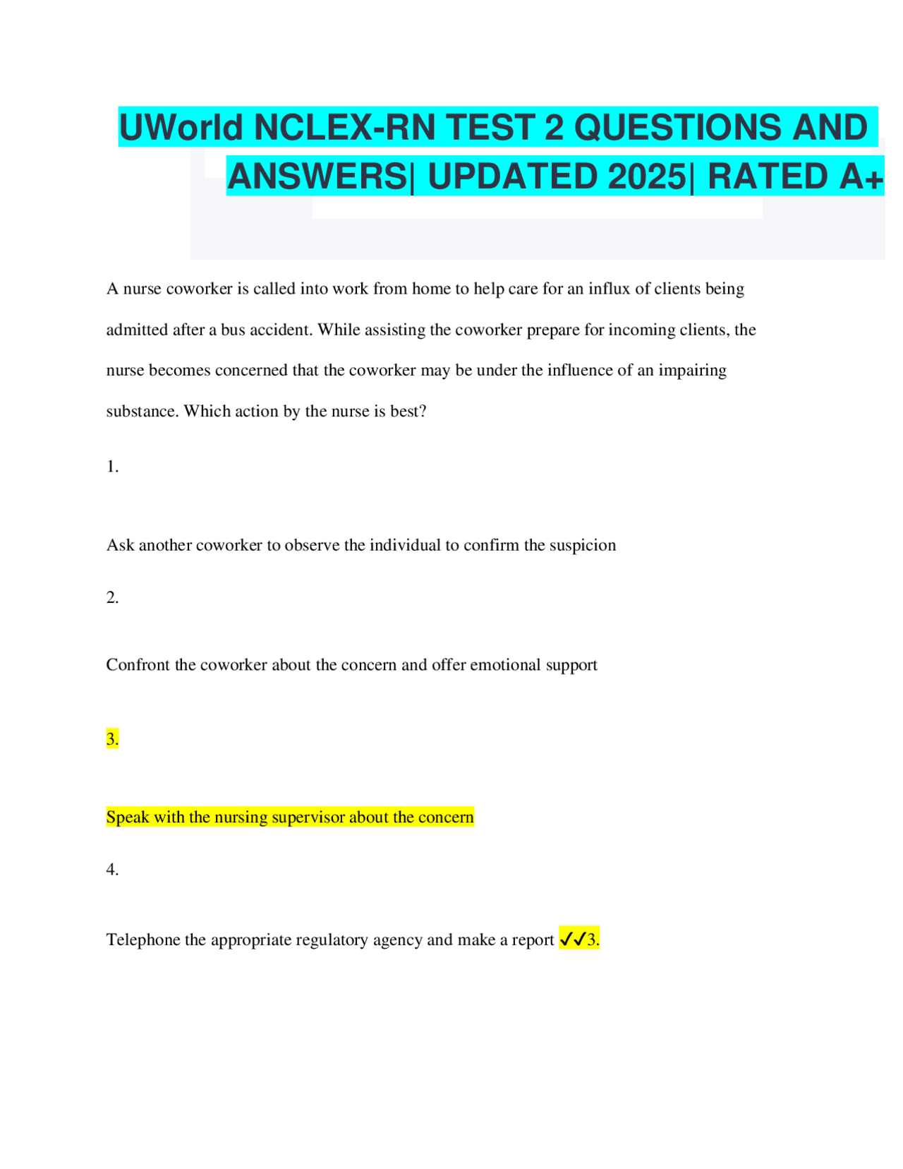 NCLEX-RN Practice Questions and Answers: A Comprehensive Guide for ...