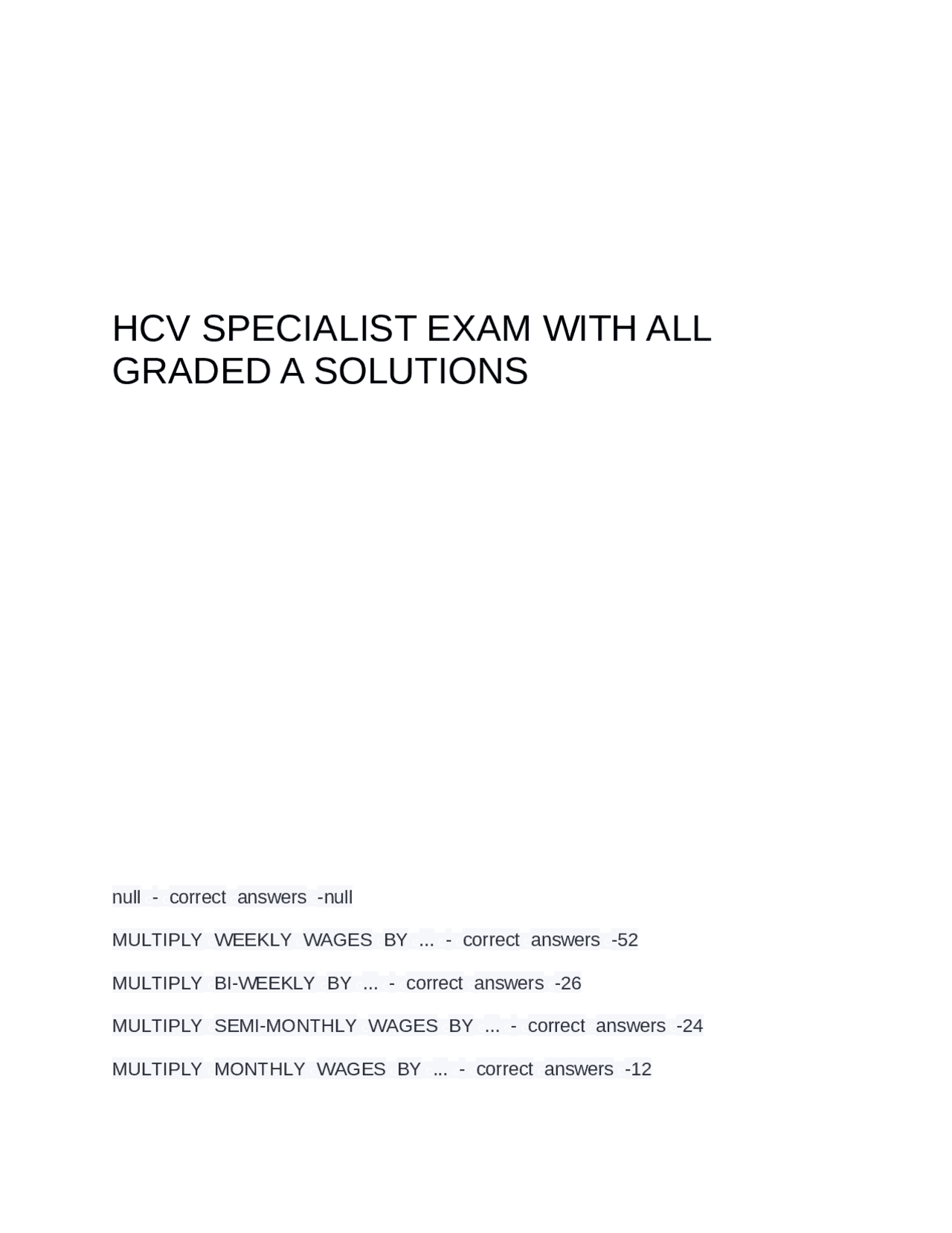 HCV SPECIALIST EXAM WITH ALL GRADED A SOLUTIONS.docx | Exams Nursing ...