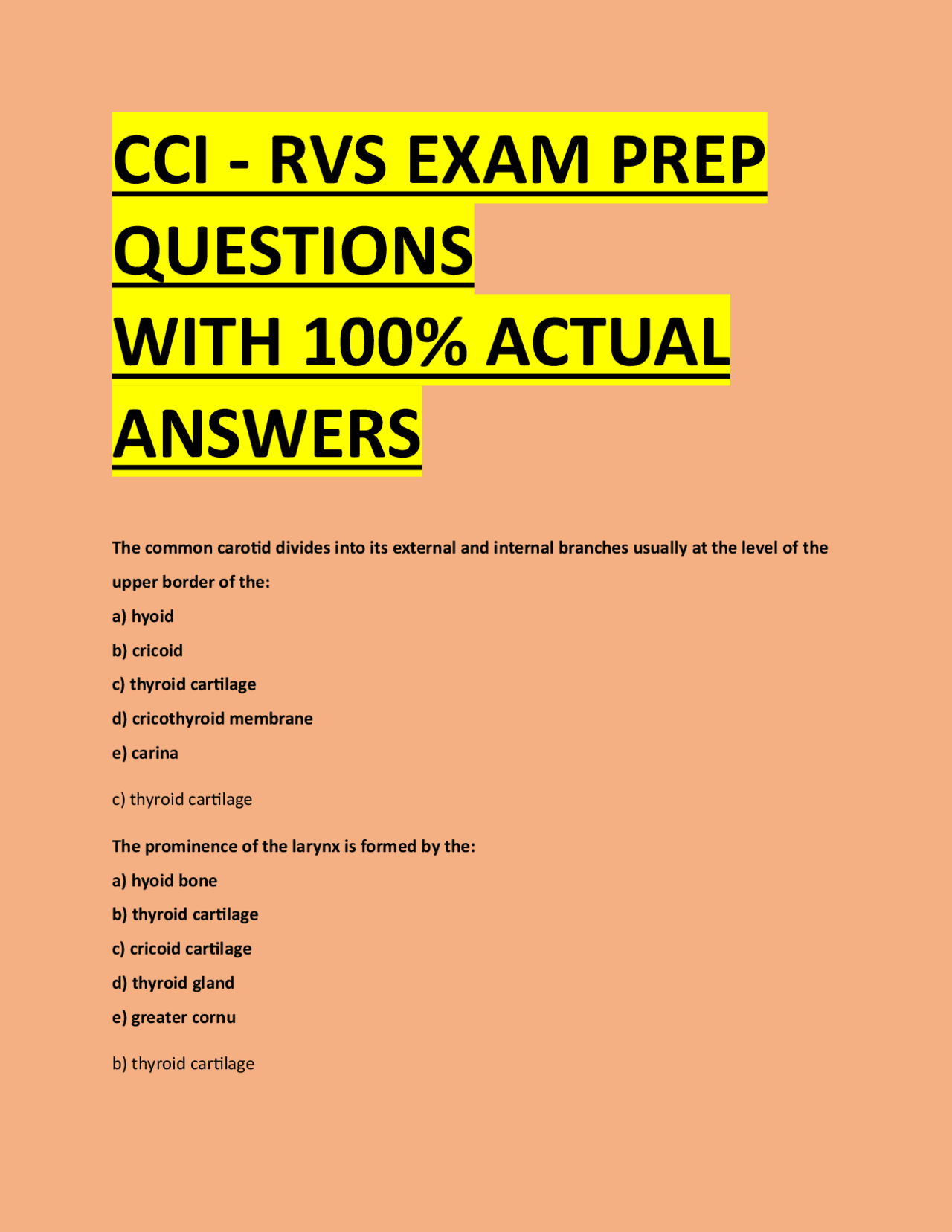 CCI - RVS EXAM PREP QUESTIONS WITH 100% ACTUAL ANSWERS | Exams Health ...