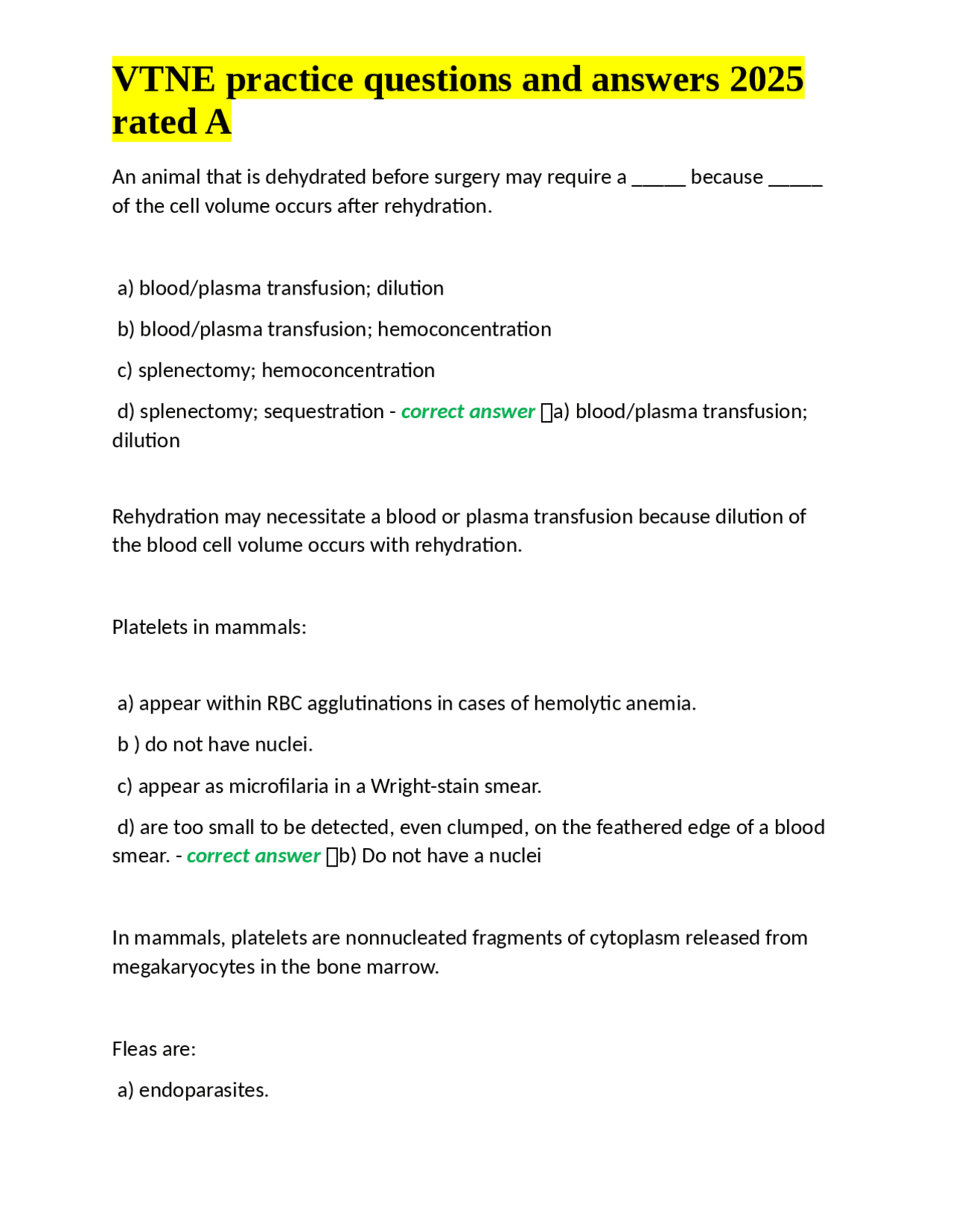 VTNE Practice Questions and Answers: Veterinary Technician Exam ...