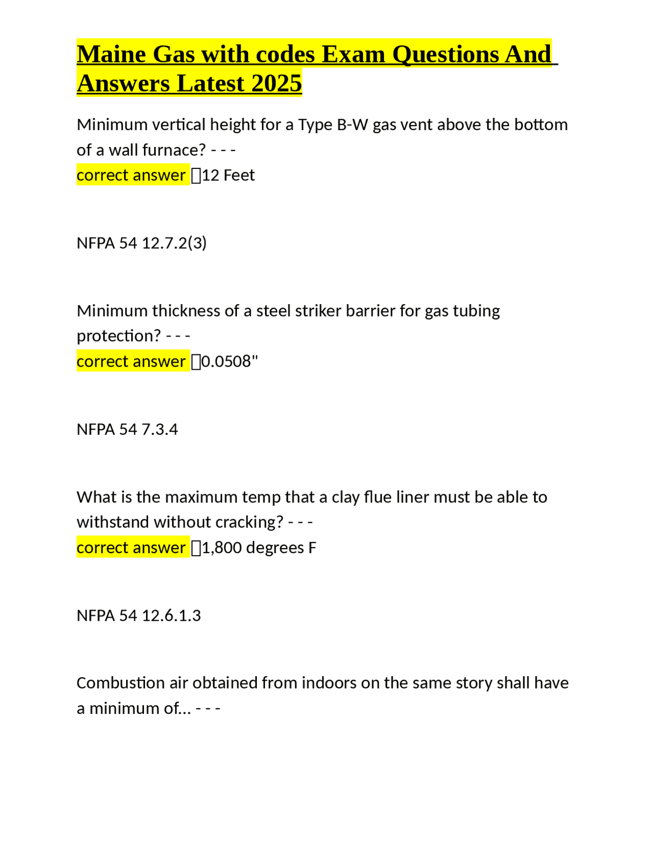 Maine Gas Codes Exam: Installation & Safety Guide | Exams Oil ...