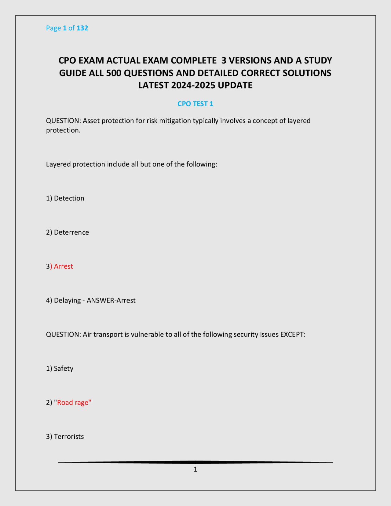 CPO Exam Study Guide: 500 Questions and Detailed Solutions | Exams ...