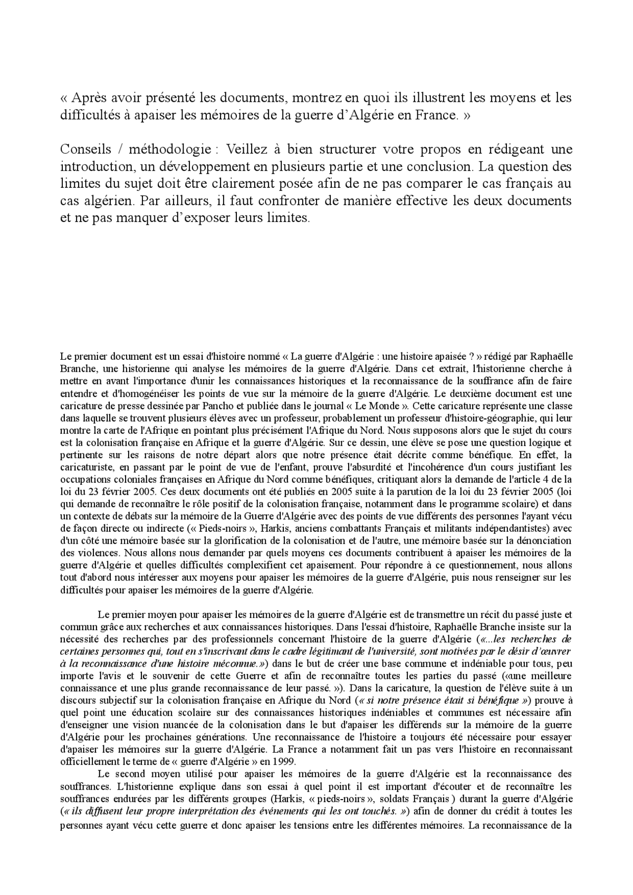 Devoir 3 HGGSP terminale CNED | Examens Histoire | Docsity