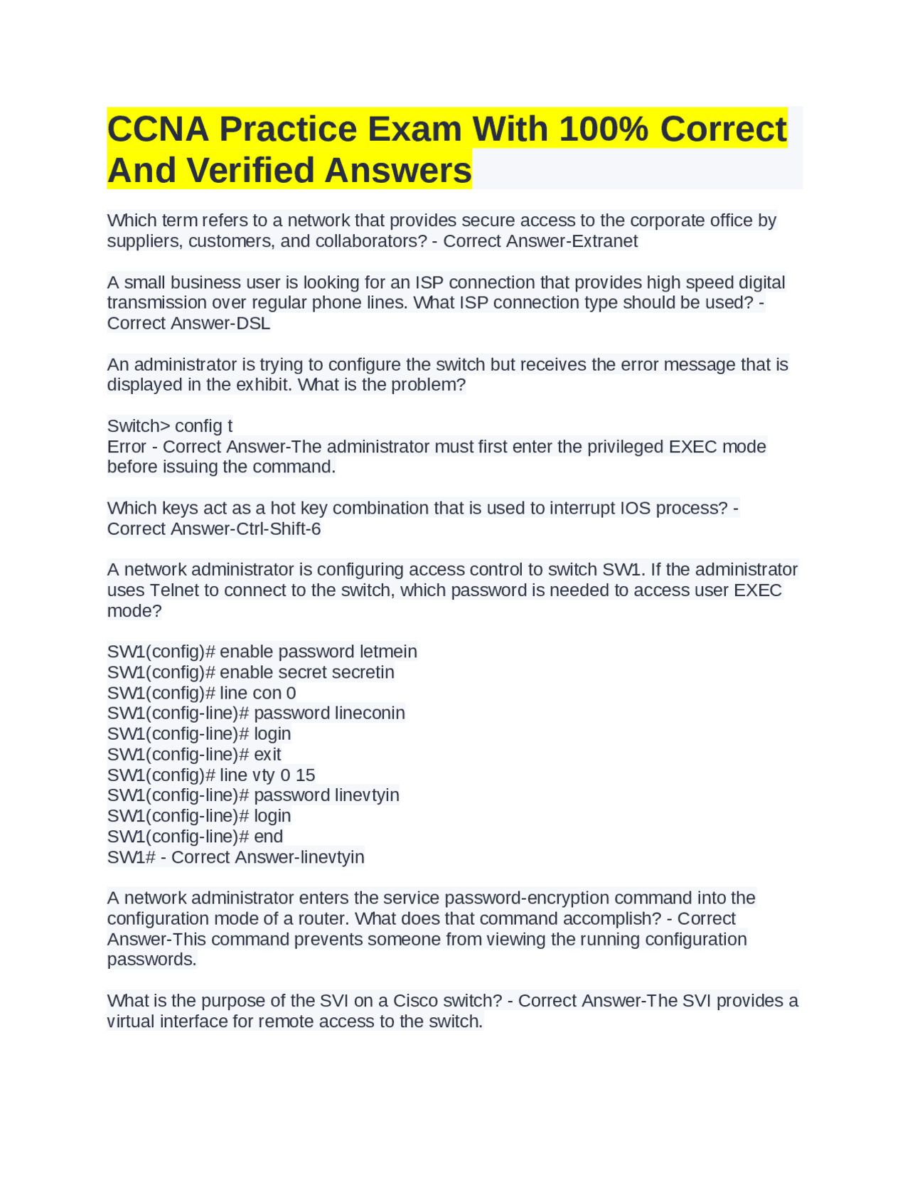 CCNA Practice Exam: Networking Fundamentals | Exams Advanced Education ...