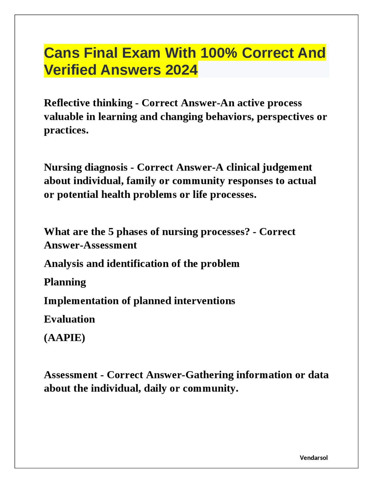 Cans Final Exam With 100% Correct And Verified Answers 2024 | Exams ...