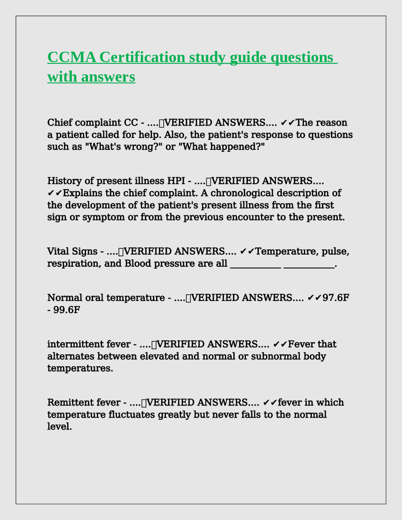 CCMA Certification Study Guide: Questions and Answers | Exams Clinical ...