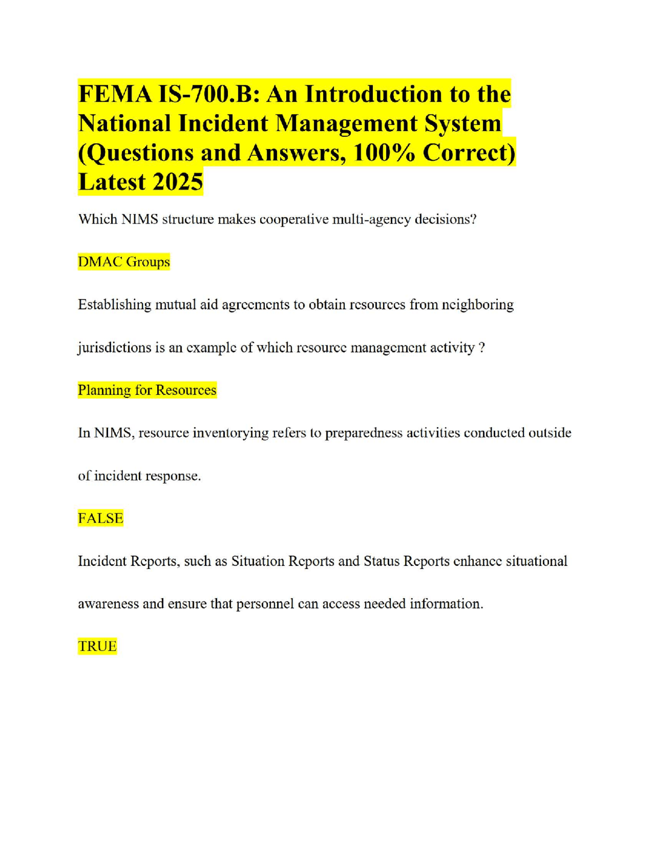 FEMA IS-700.B: An Introduction to the National Incident Management ...