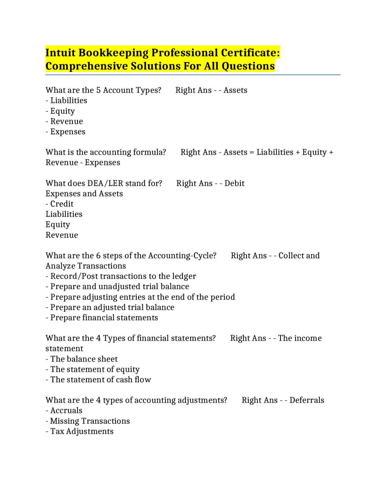 Intuit Bookkeeping Professional Certificate: Comprehensive Solutions ...