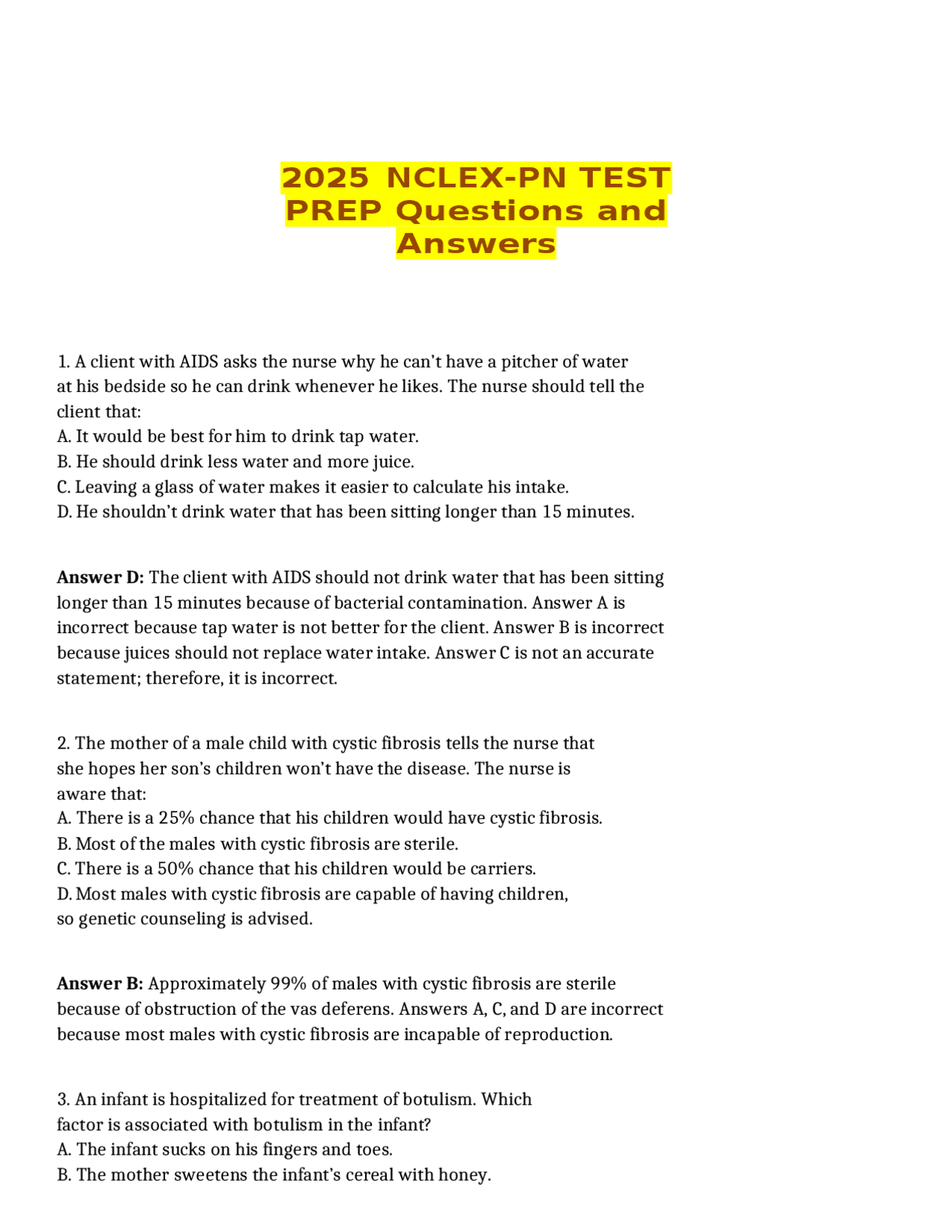 NCLEX-PN Test Prep Questions and Answers: A Comprehensive Guide for ...