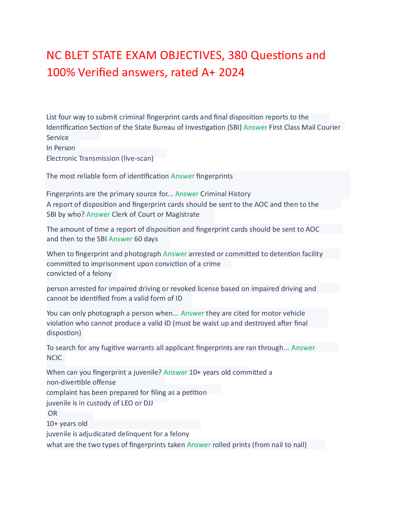 NC BLET State Exam Objectives: A Comprehensive Guide for Law ...