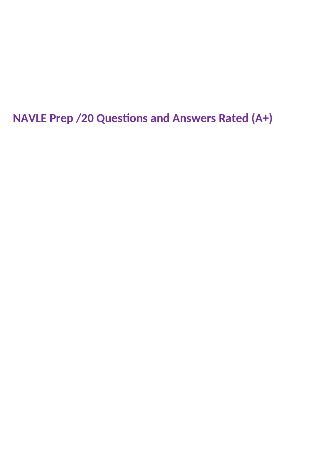 NAVLE Prep: Veterinary Medicine Quiz Questions and Answers | Exams ...