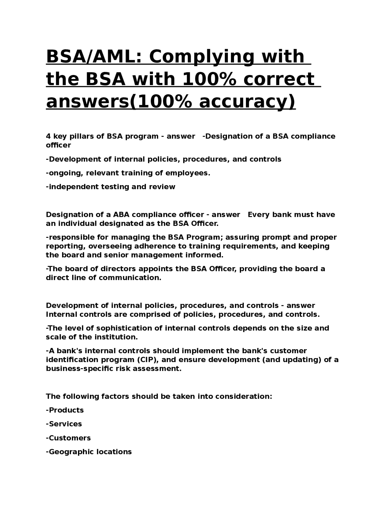 BSA/AML Compliance: Key Pillars and Best Practices | Exams Biology ...