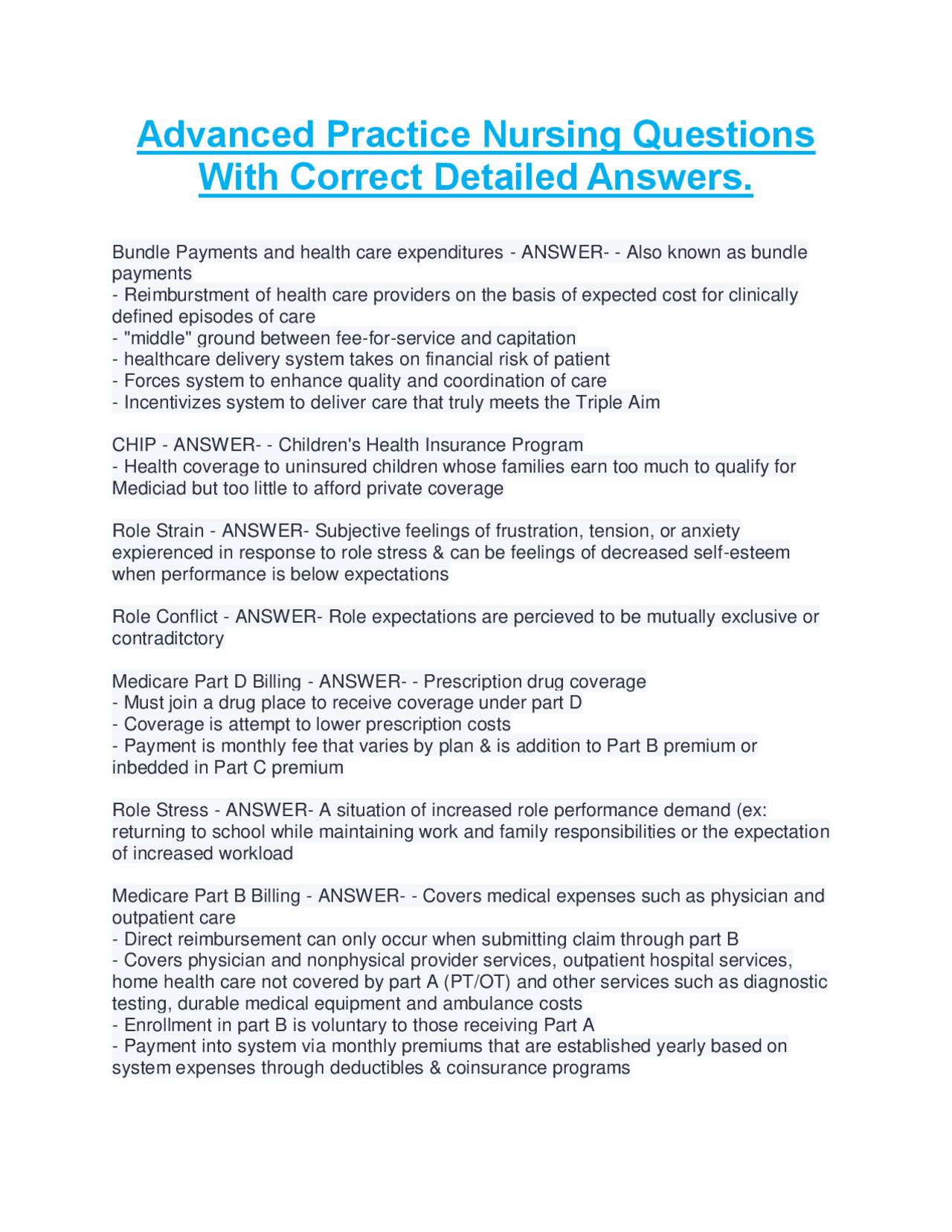 Advanced Practice Nursing Questions With Correct Detailed Answers..pdf ...