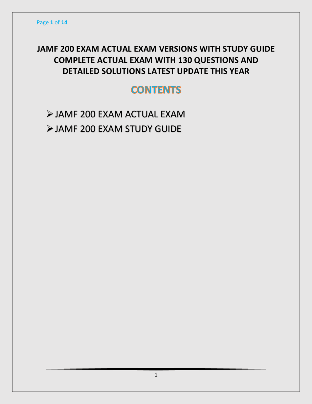 JAMF 200 EXAM ACTUAL EXAM VERSIONS WITH STUDY GUIDE COMPLETE ACTUAL ...