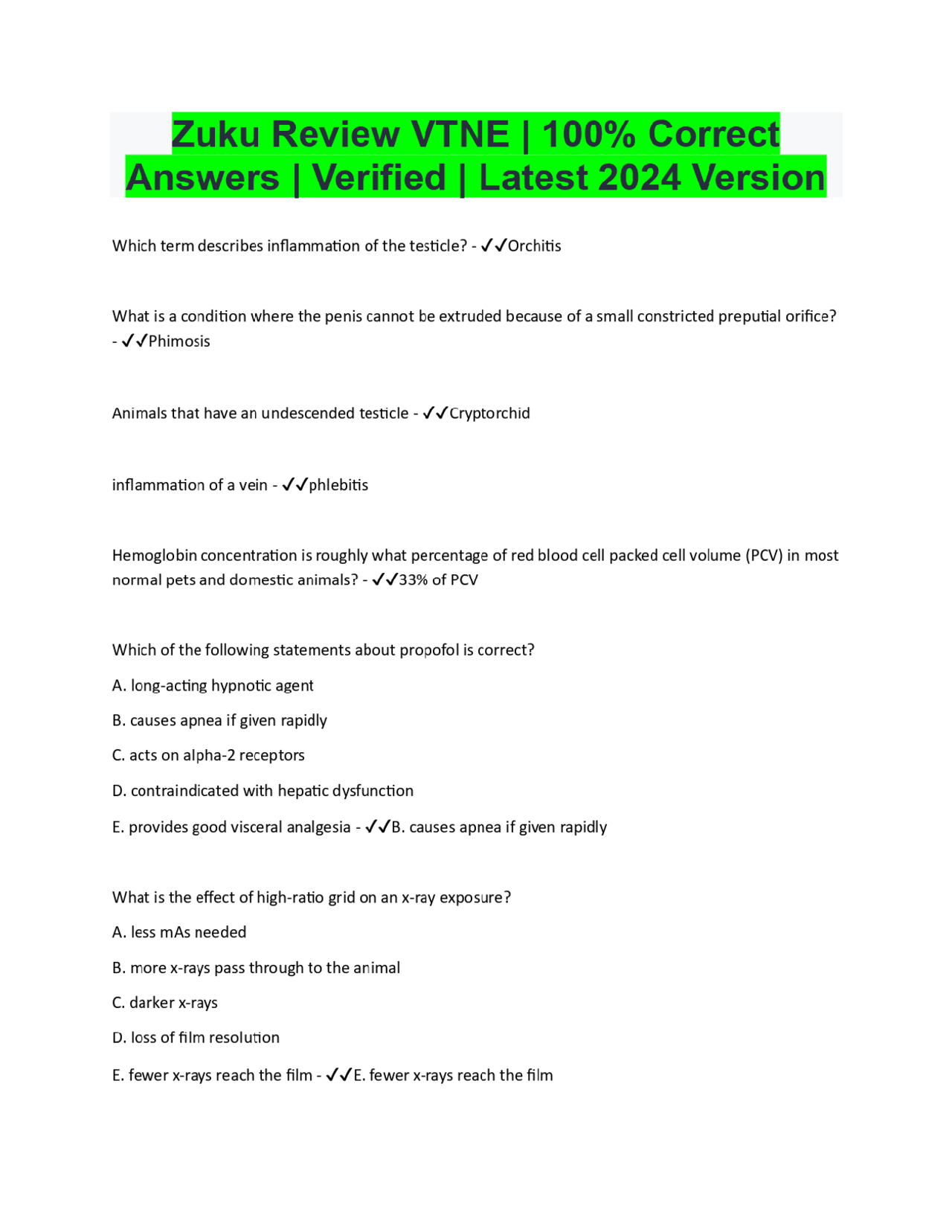 Zuku Review VTNE | 100% Correct Answers | Verified | Latest 2024 ...