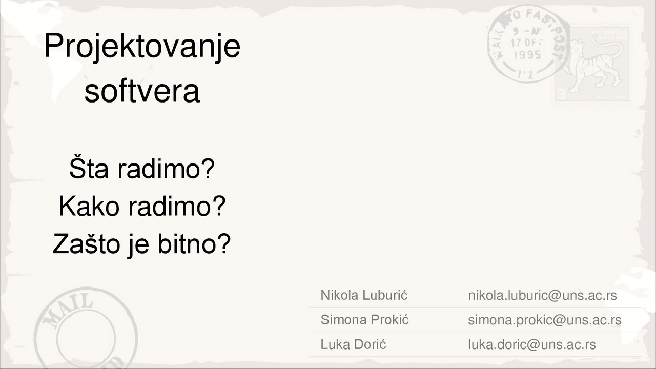 PSW - 01 - Uvod (1).pdf | Summaries Computer science | Docsity