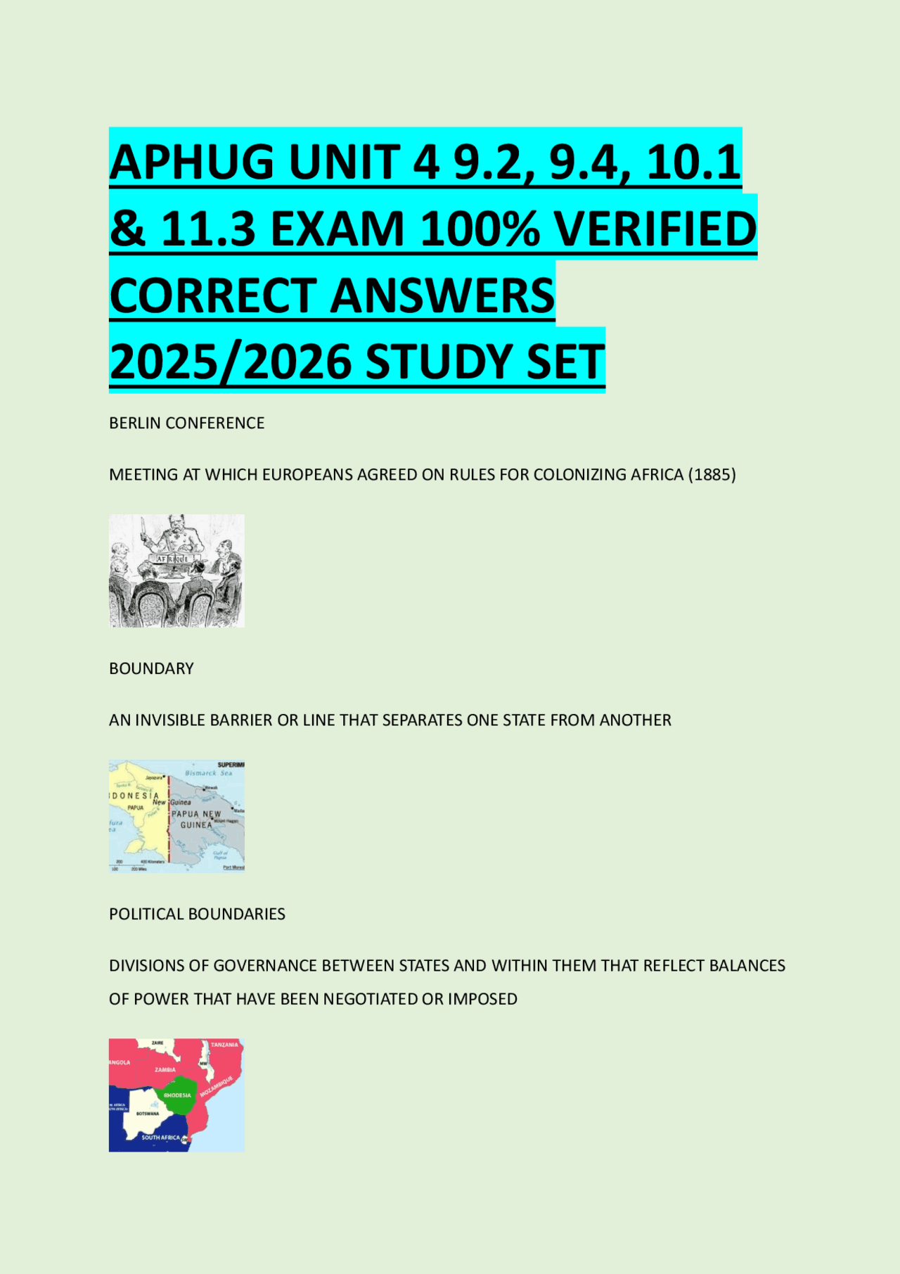 APHUG UNIT 4 9.2, 9.4, 10.1 & 11.3 EXAM 100% VERIFIED CORRECT ANSWERS ...