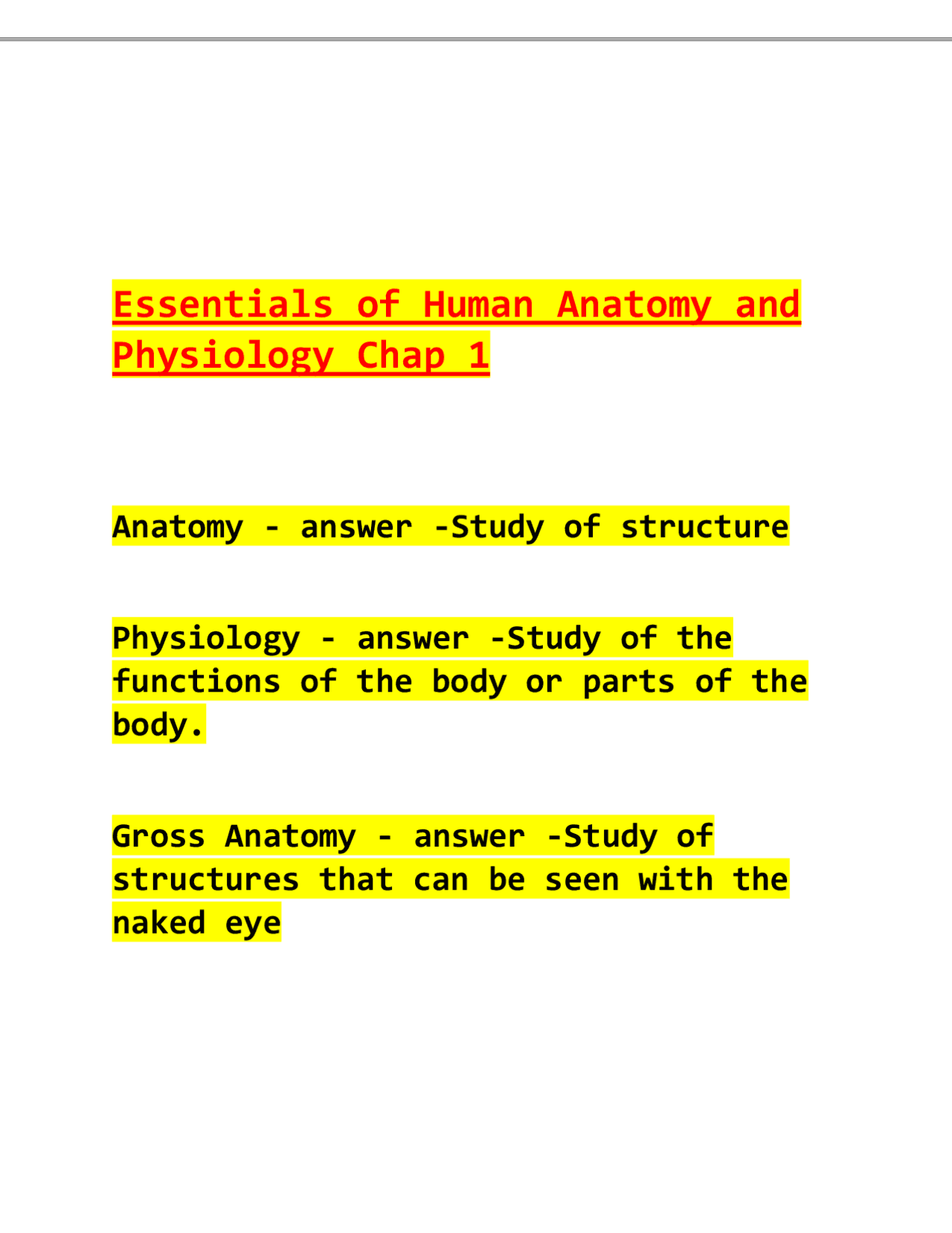 Essentials of Human Anatomy and Physiology: Chapter 1 | Exams Nursing ...