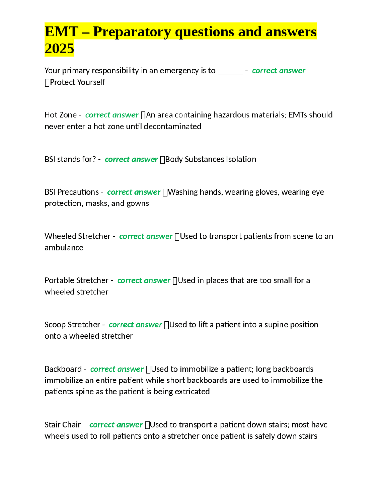 EMT Prep: Questions & Answers for Emergency Medical Technicians | Exams ...