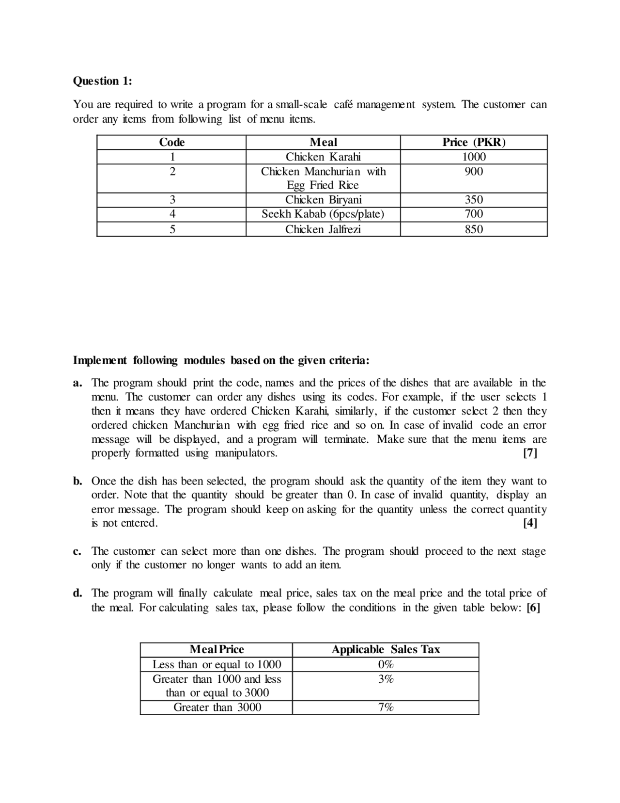Café Management System: C++ Programming Exercise | Assignments Computer Programming | Docsity