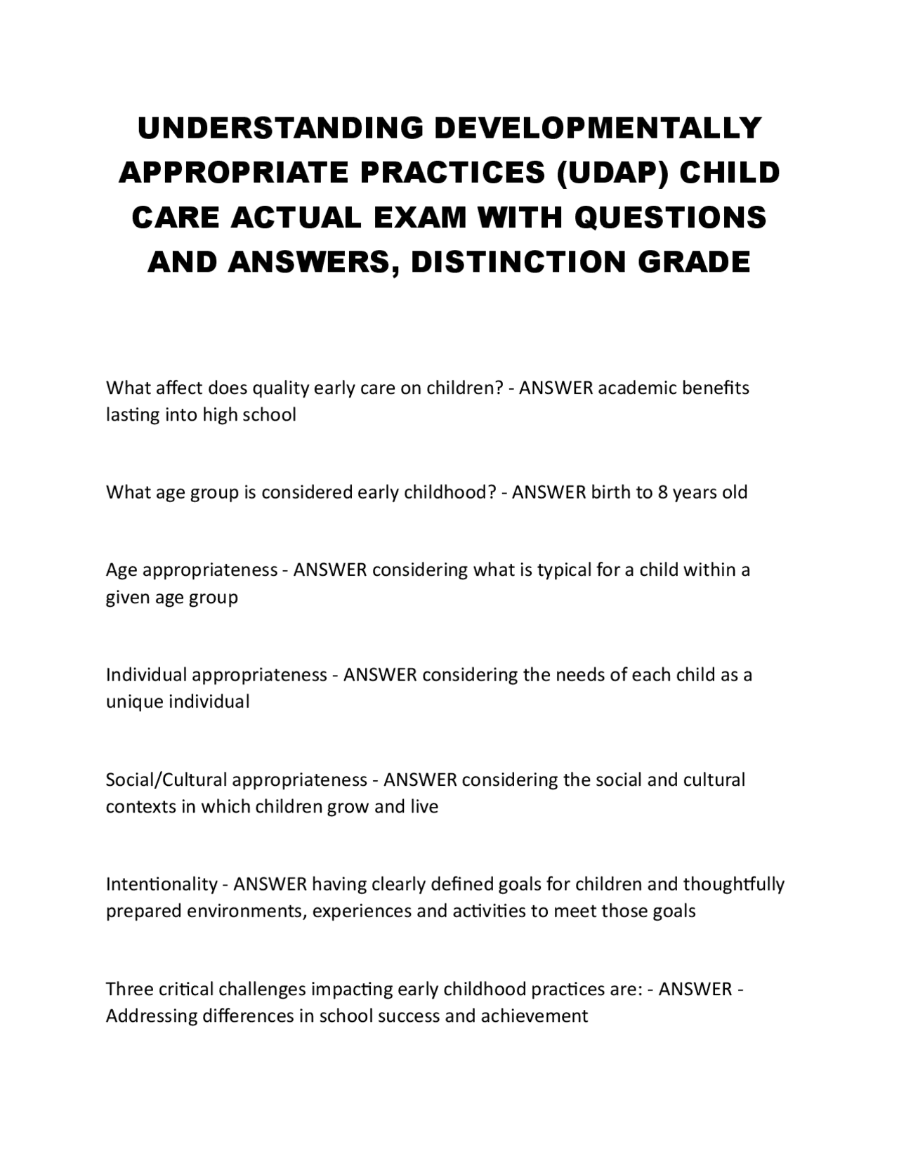 Understanding Developmentally Appropriate Practices (UDAP) in Early Childhood Education | Exams ...