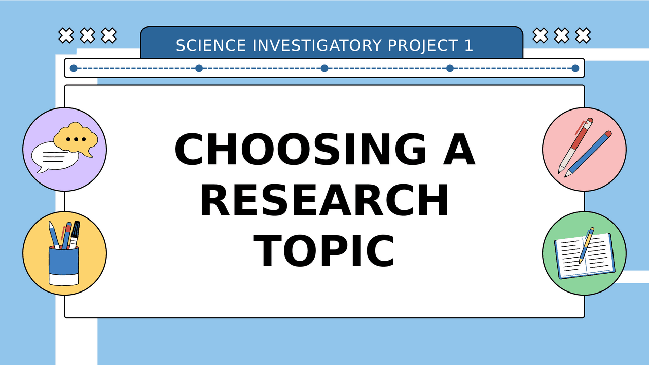 Choosing a Research Topic for a Science Investigatory Project | Lecture ...