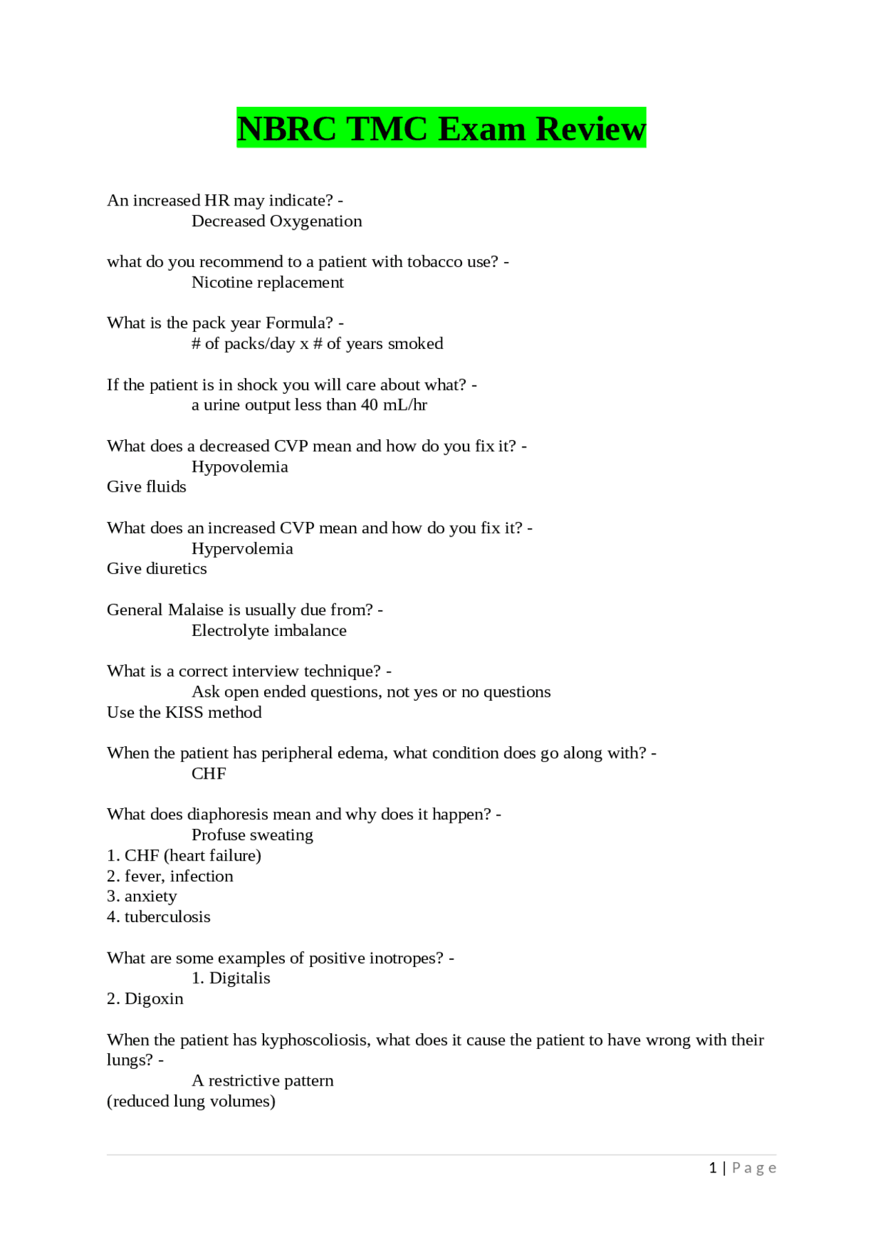 NBRC TMC Exam Review: Respiratory System and Chest X-ray Interpretation ...