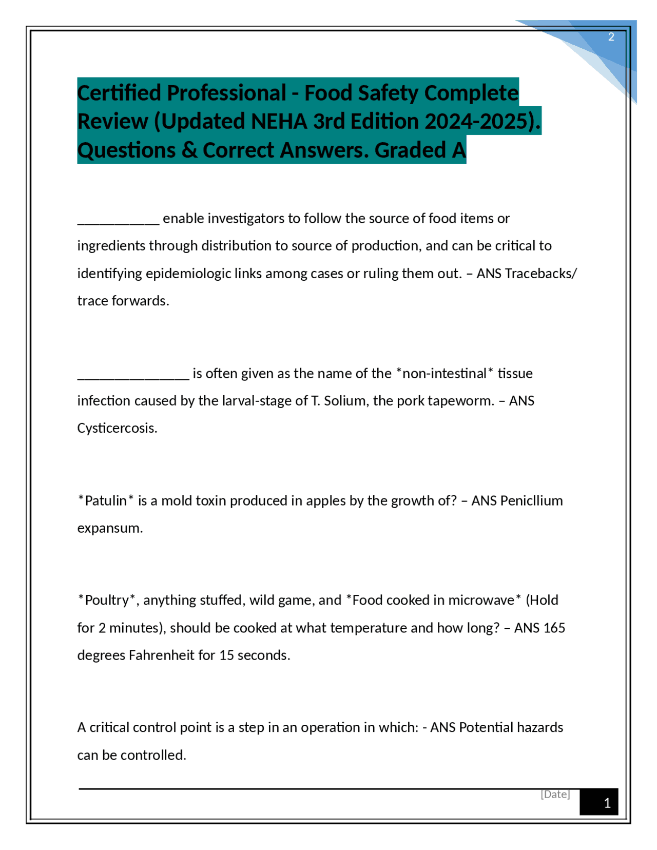 Food Safety Certification Review: NEHA 3rd Edition (2024-2025) | Exams ...