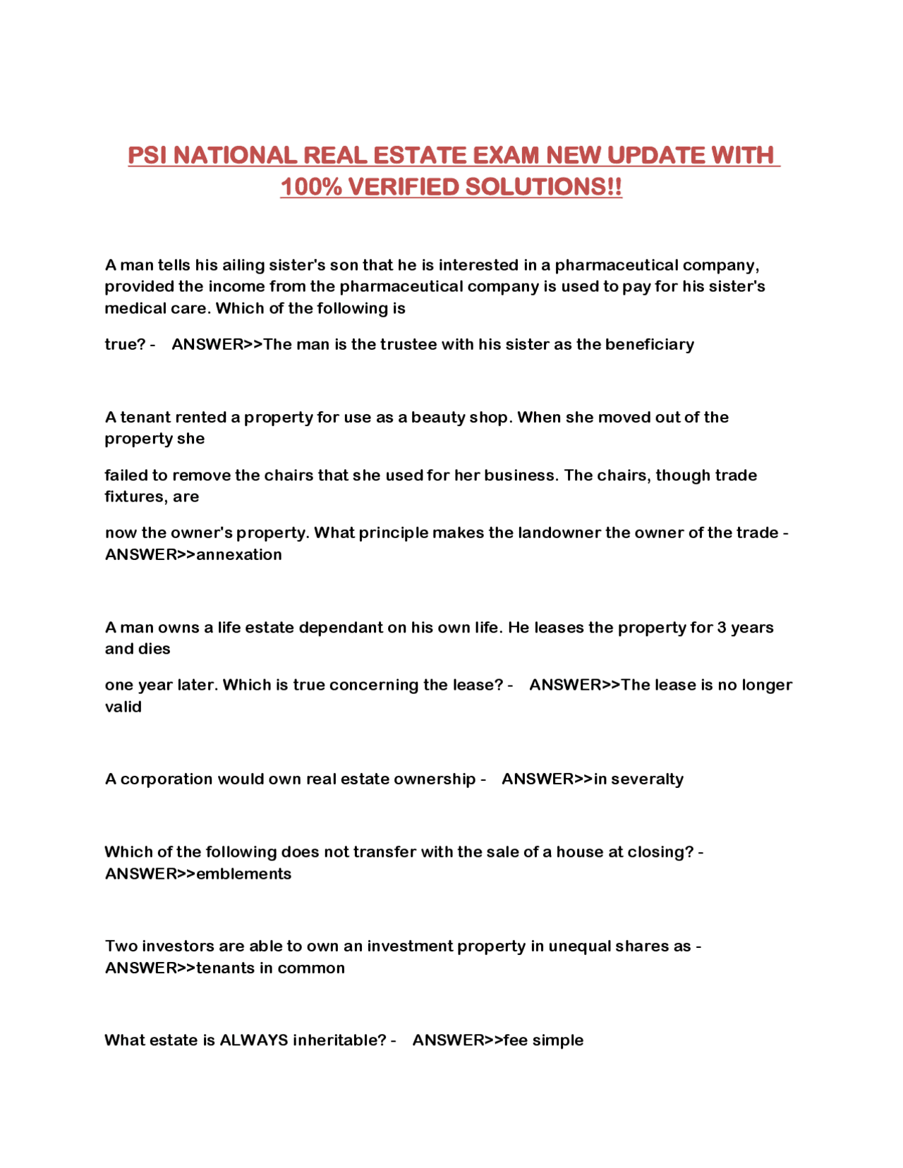 Real Estate Exam Questions and Answers: A Comprehensive Guide | Exams ...