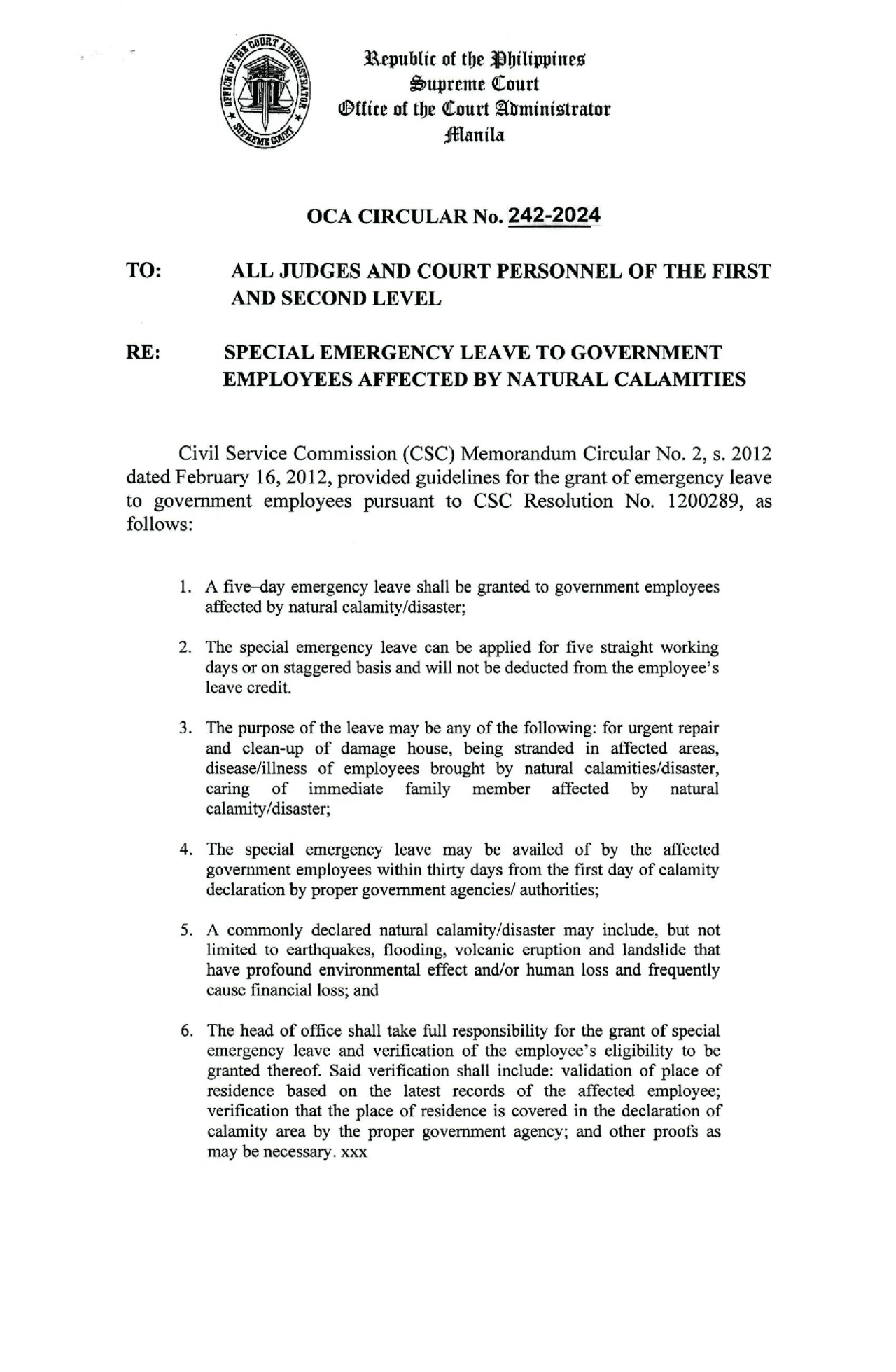 OCA Circular No. 242-2024 | Schemes and Mind Maps Law | Docsity