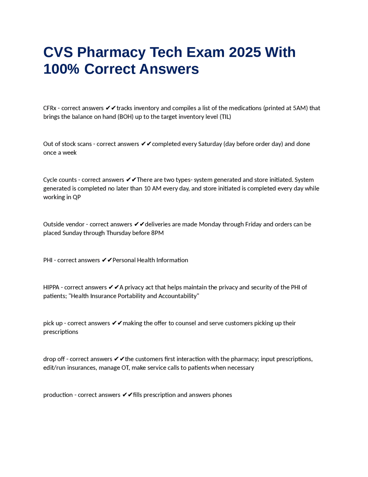 CVS Pharmacy Technician Exam Preparation: Key Concepts and Terminology ...