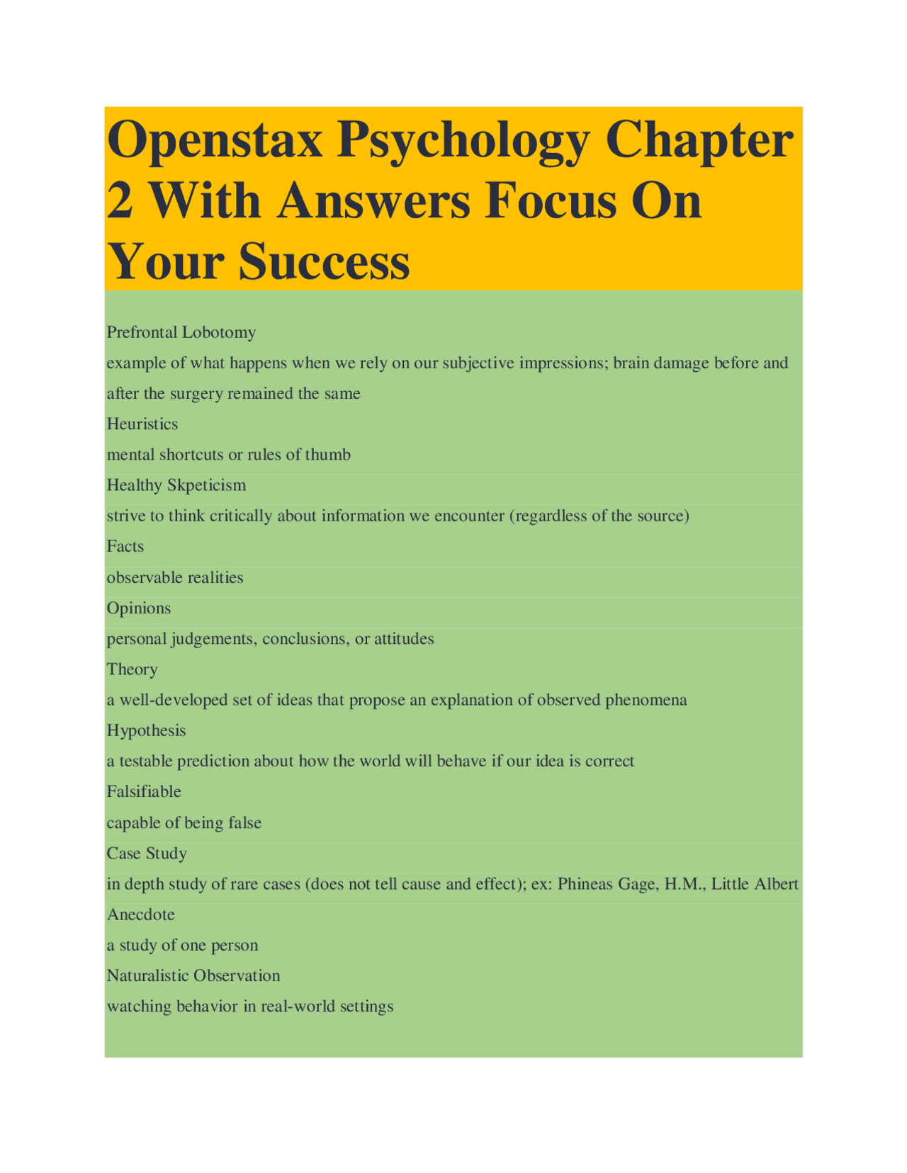Openstax Psychology Chapter 2 With Answers Focus On Your Success ...