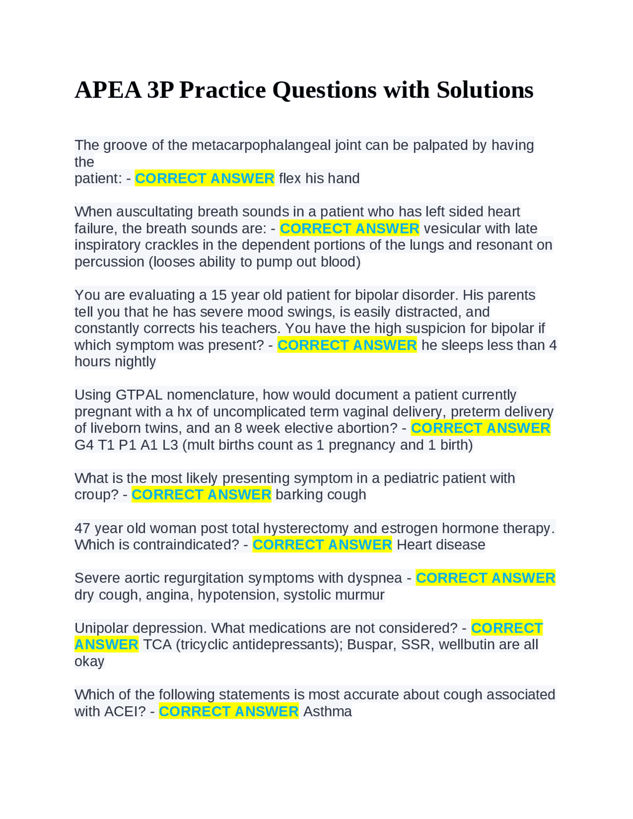 APEA 3P Practice Questions with Solutions: A Comprehensive Guide for ...