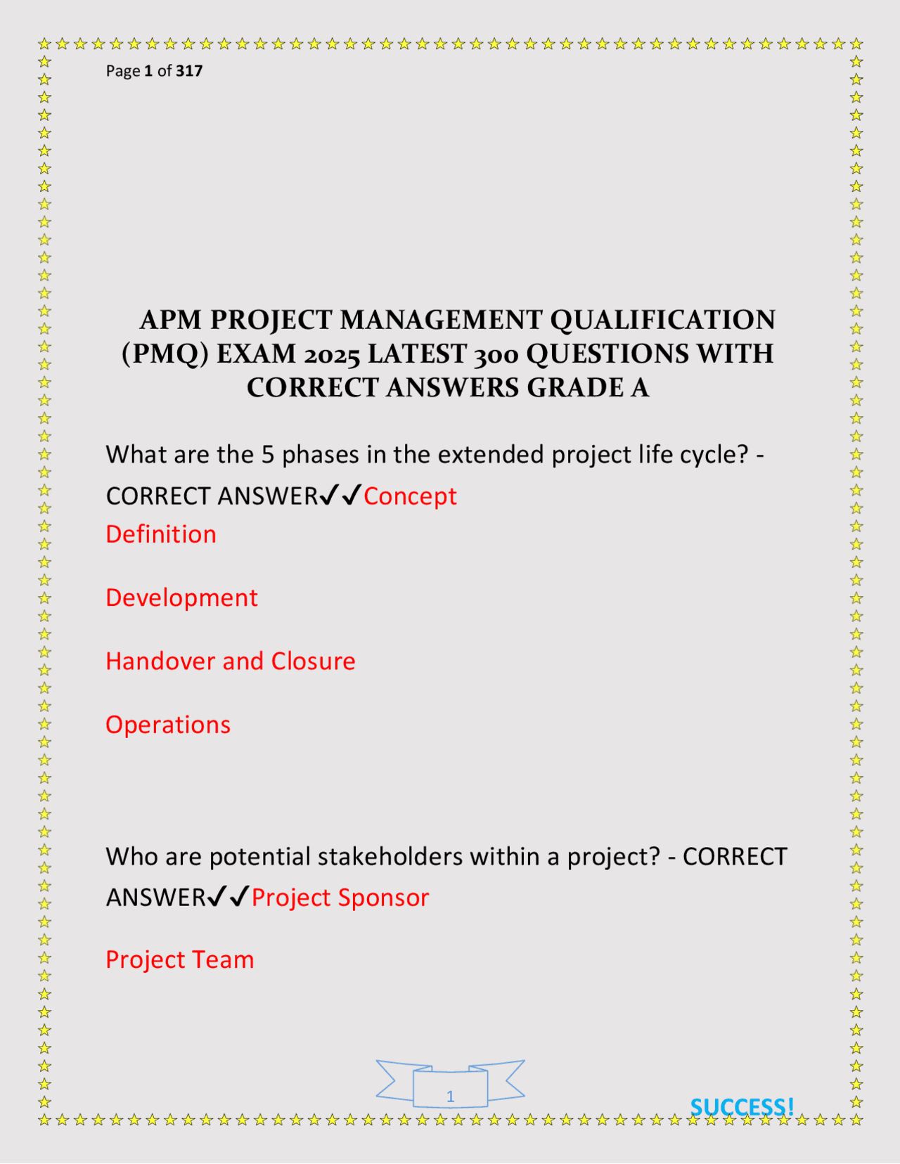 APM PROJECT MANAGEMENT QUALIFICATION (PMQ) EXAM 2025 LATEST 300 ...