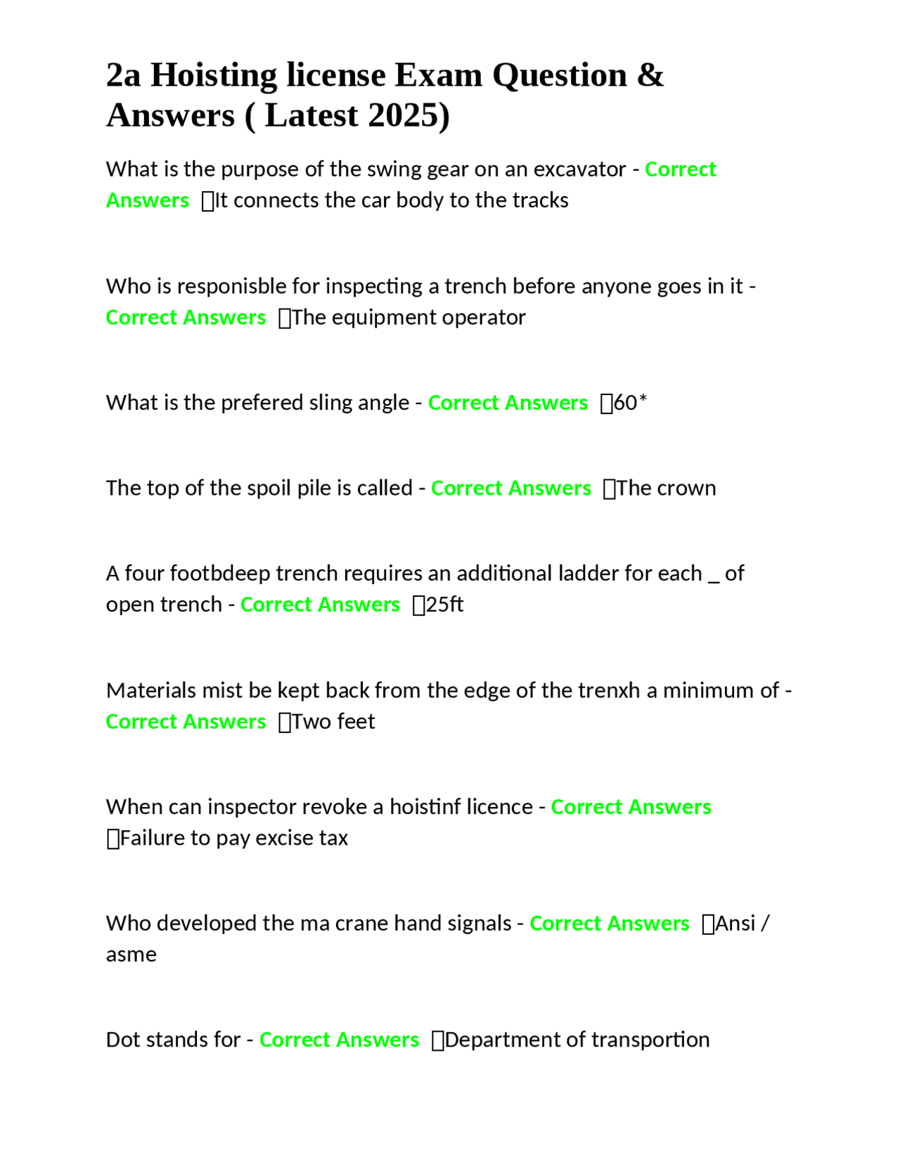 Hoisting License Exam Questions and Answers: A Comprehensive Guide for ...