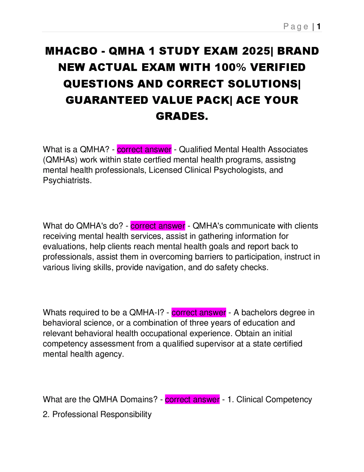 QMHA Study Guide: Exam Preparation for Qualified Mental Health ...