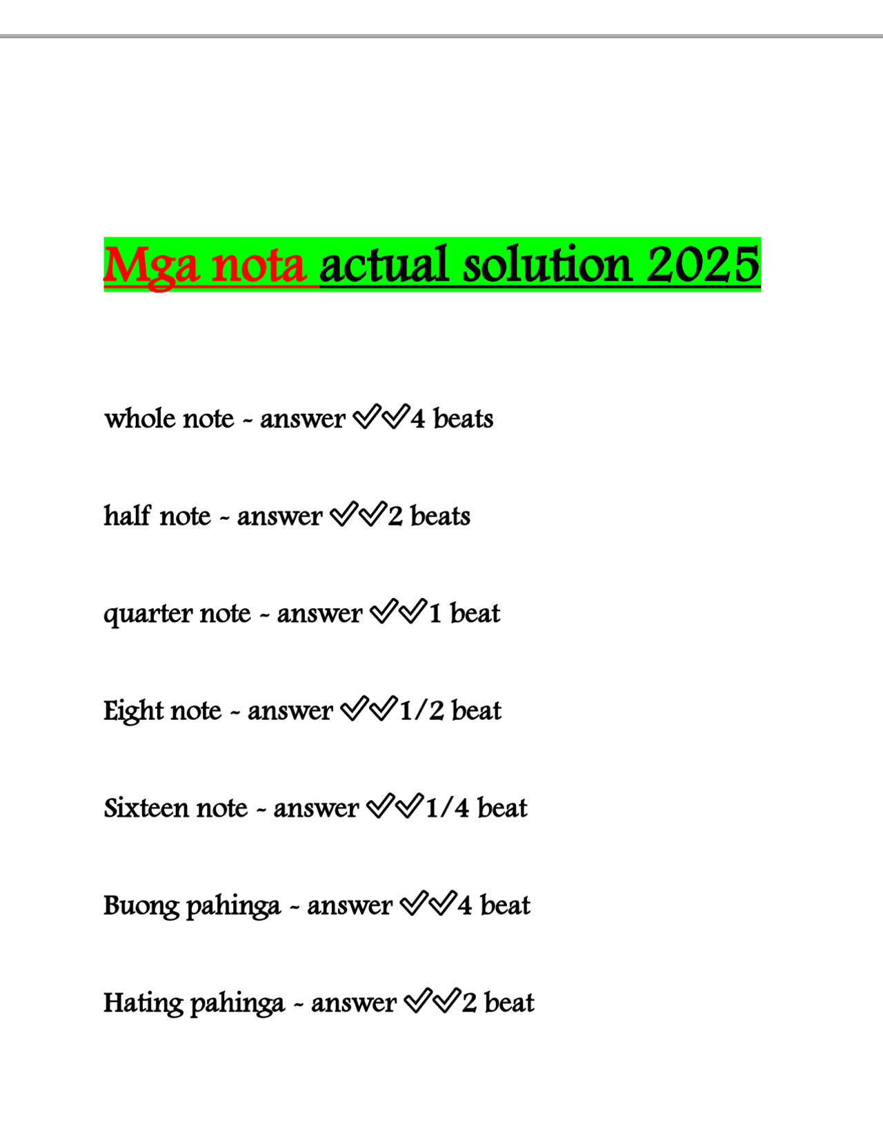 Mga nota actual solution 2025.pdf | Exams Nursing | Docsity