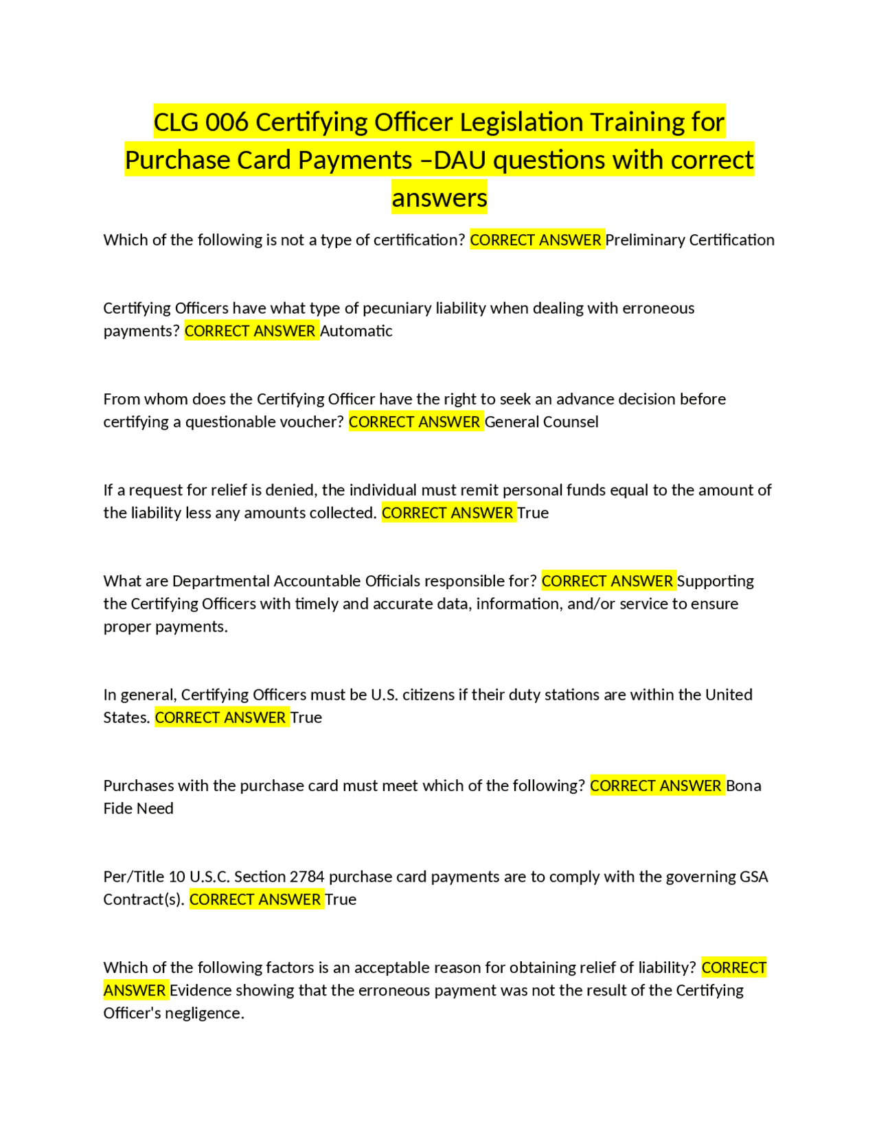 CLG 006 Certifying Officer Legislation Training for Purchase Card ...