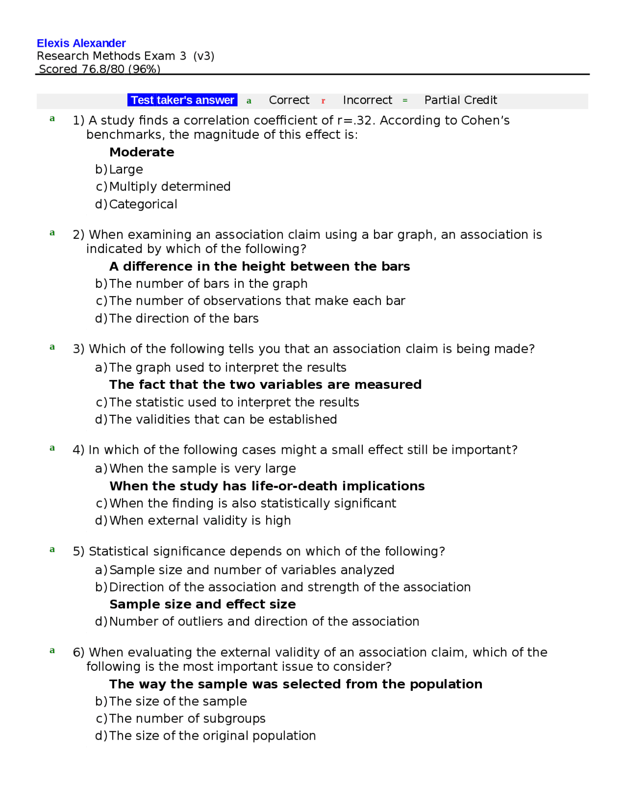 PSY 260 Topic 6 Exam 3 Answers - Onground | Assignments Psychology | Docsity