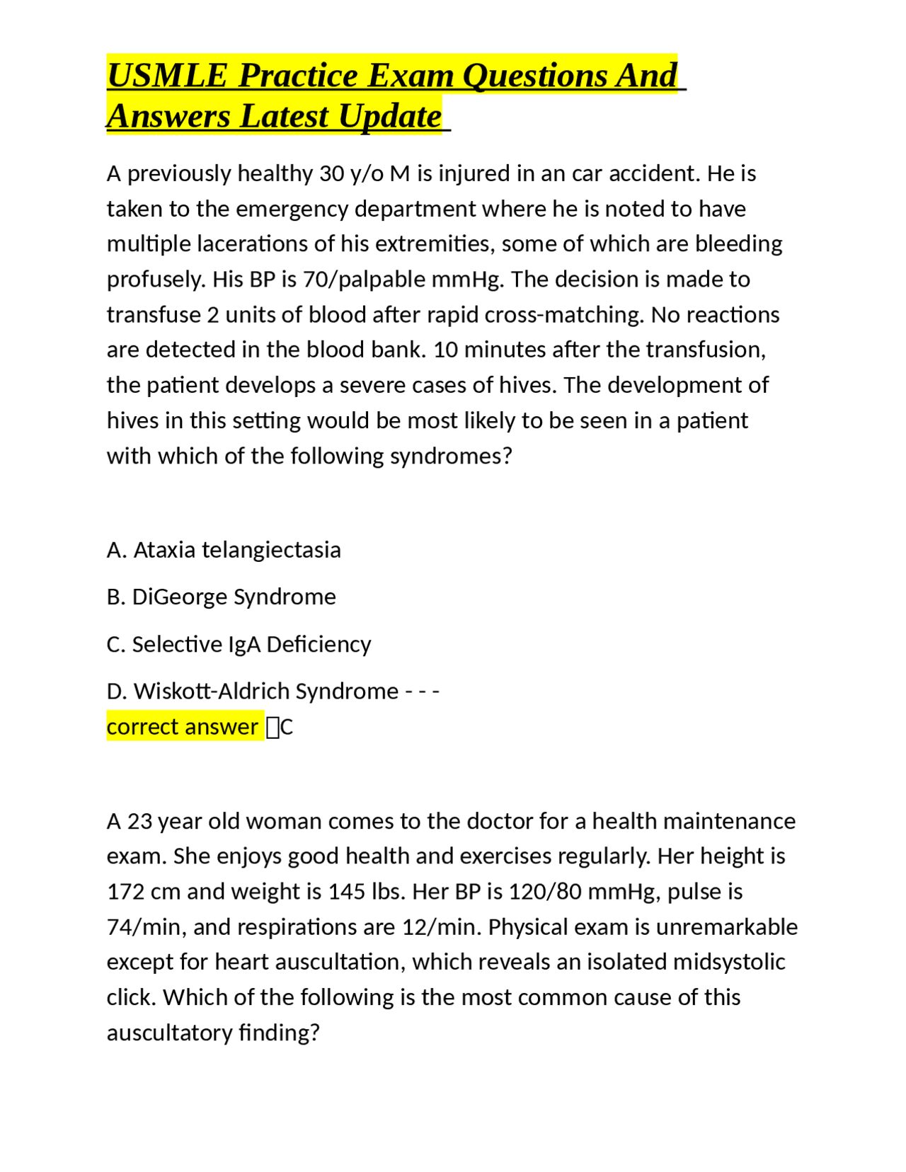 USMLE Practice Exam Questions and Answers: A Comprehensive Guide for ...
