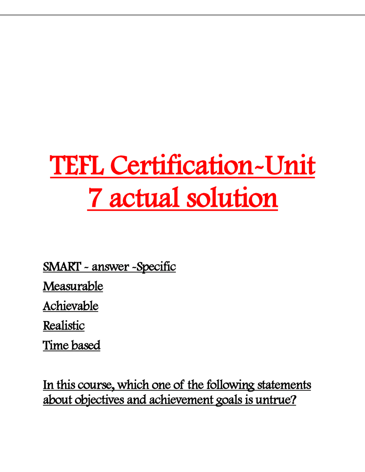 TEFL Certification - Unit 7: Lesson Planning and Objectives | Exams ...