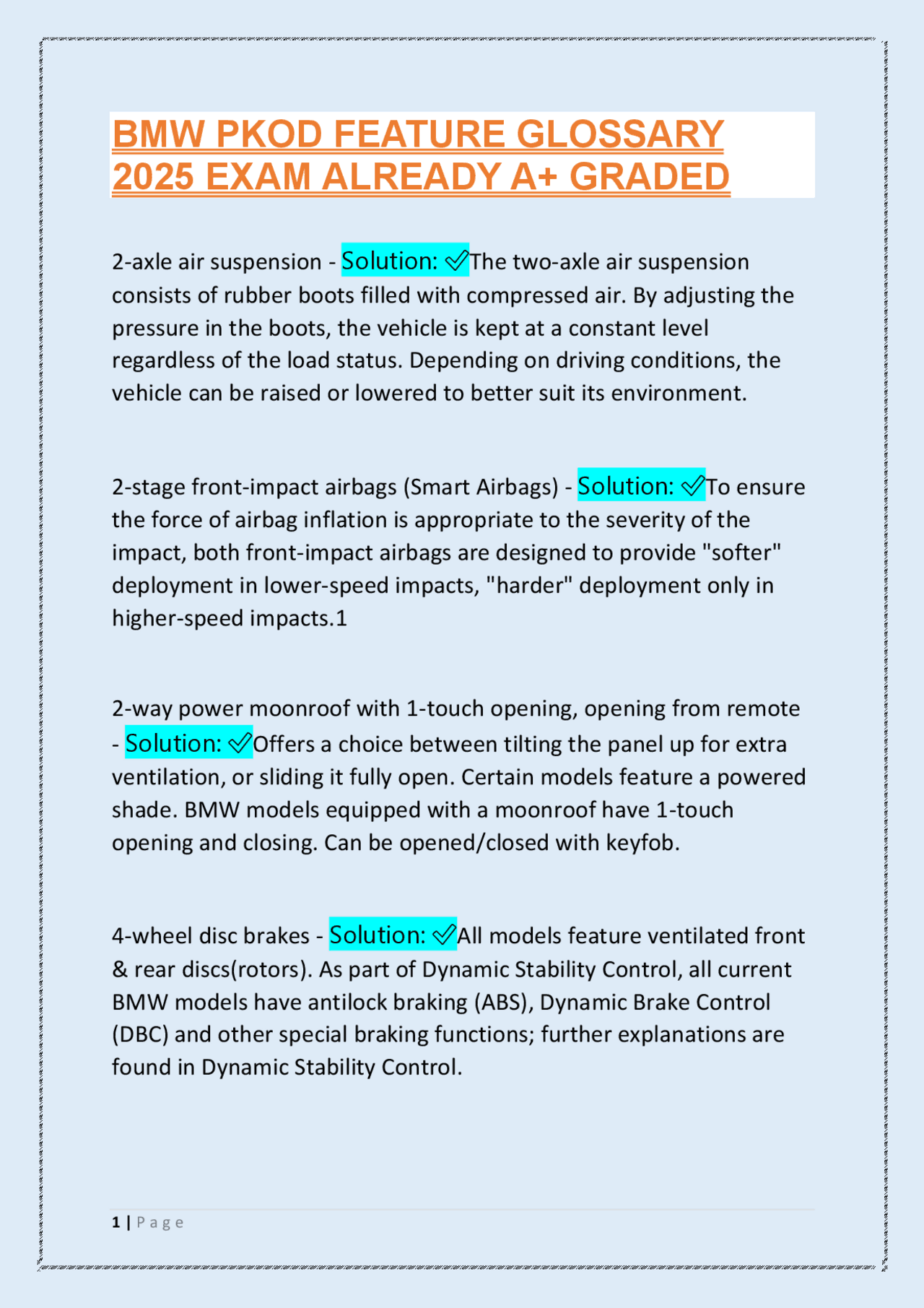 BMW PKOD Feature Glossary: A Comprehensive Guide to BMW Car Features ...