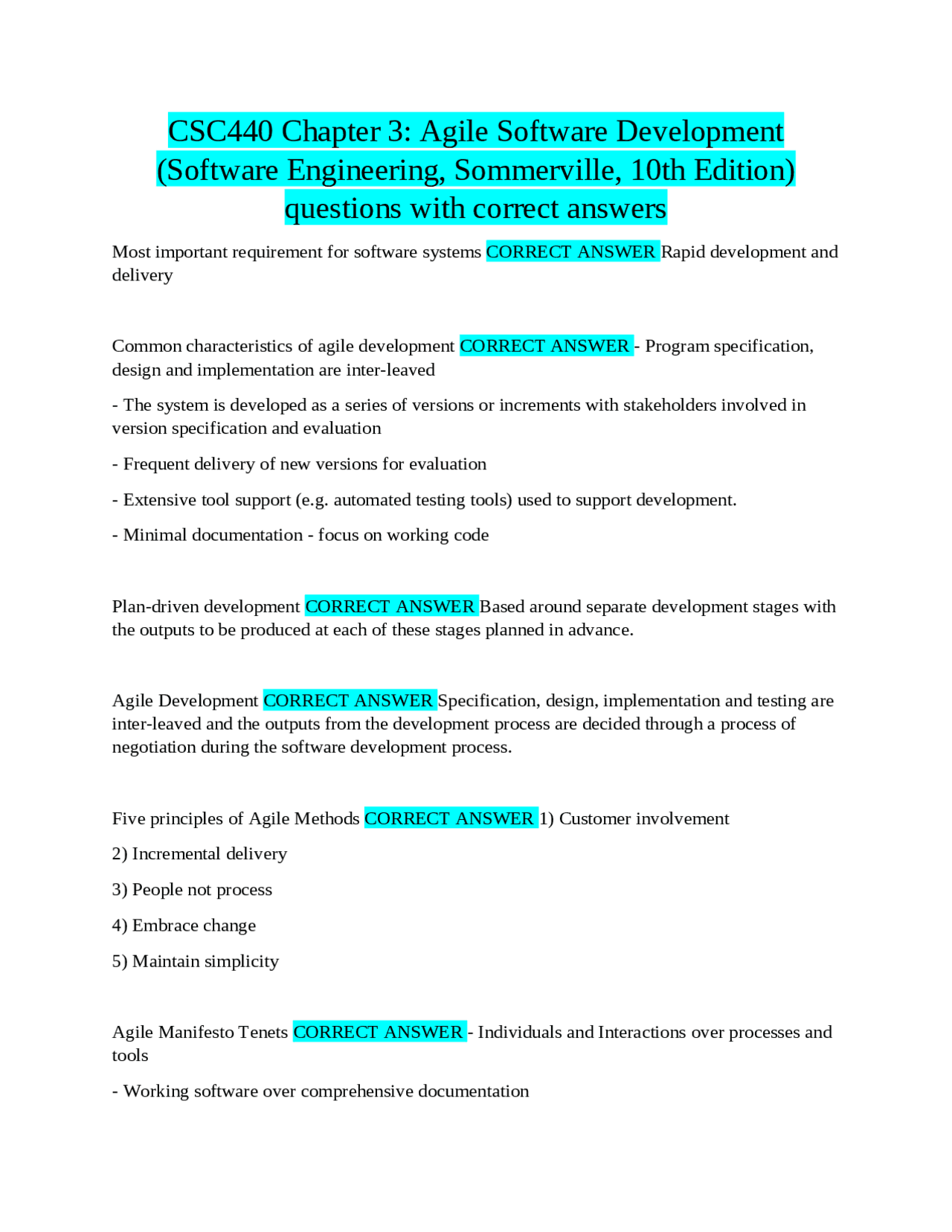 Agile Software Development: Principles, Practices, and Methods | Exams Software Engineering ...